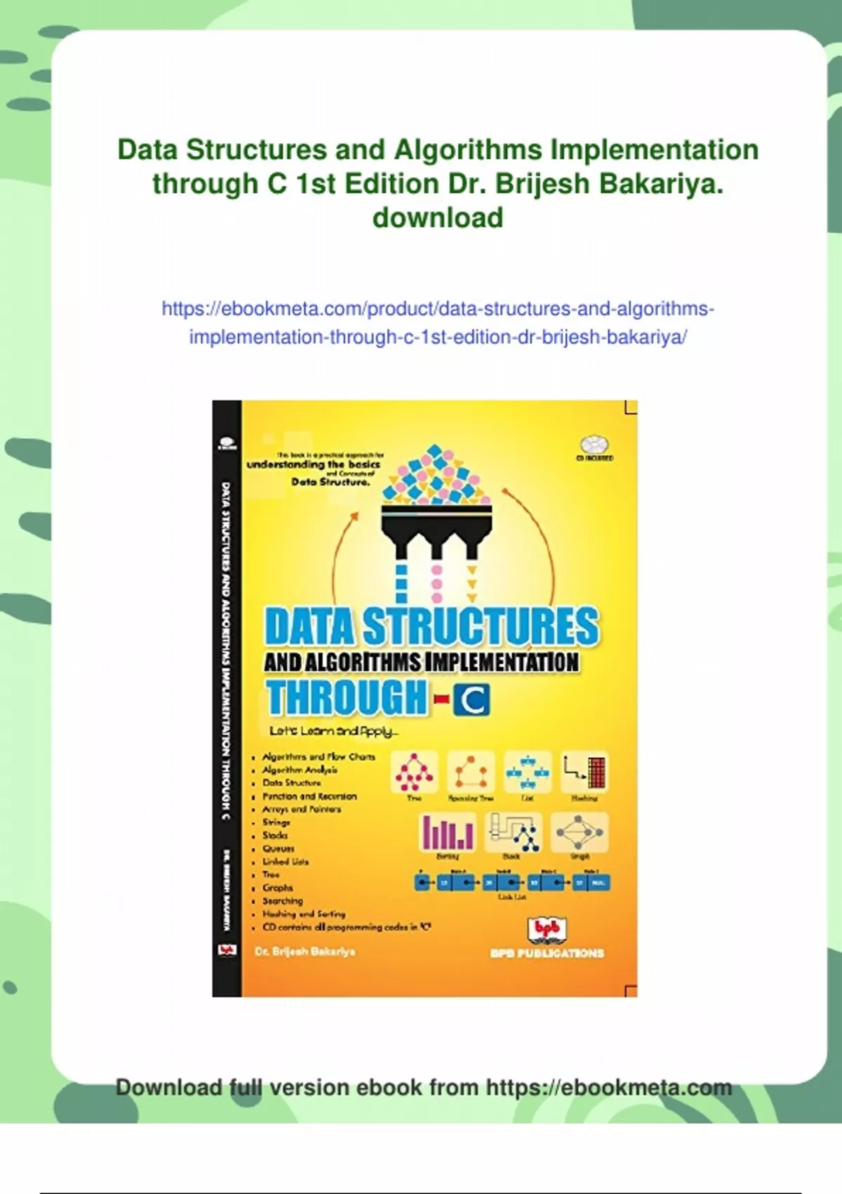 Summary Data Structures and Algorithms Implementation through C 1st ...