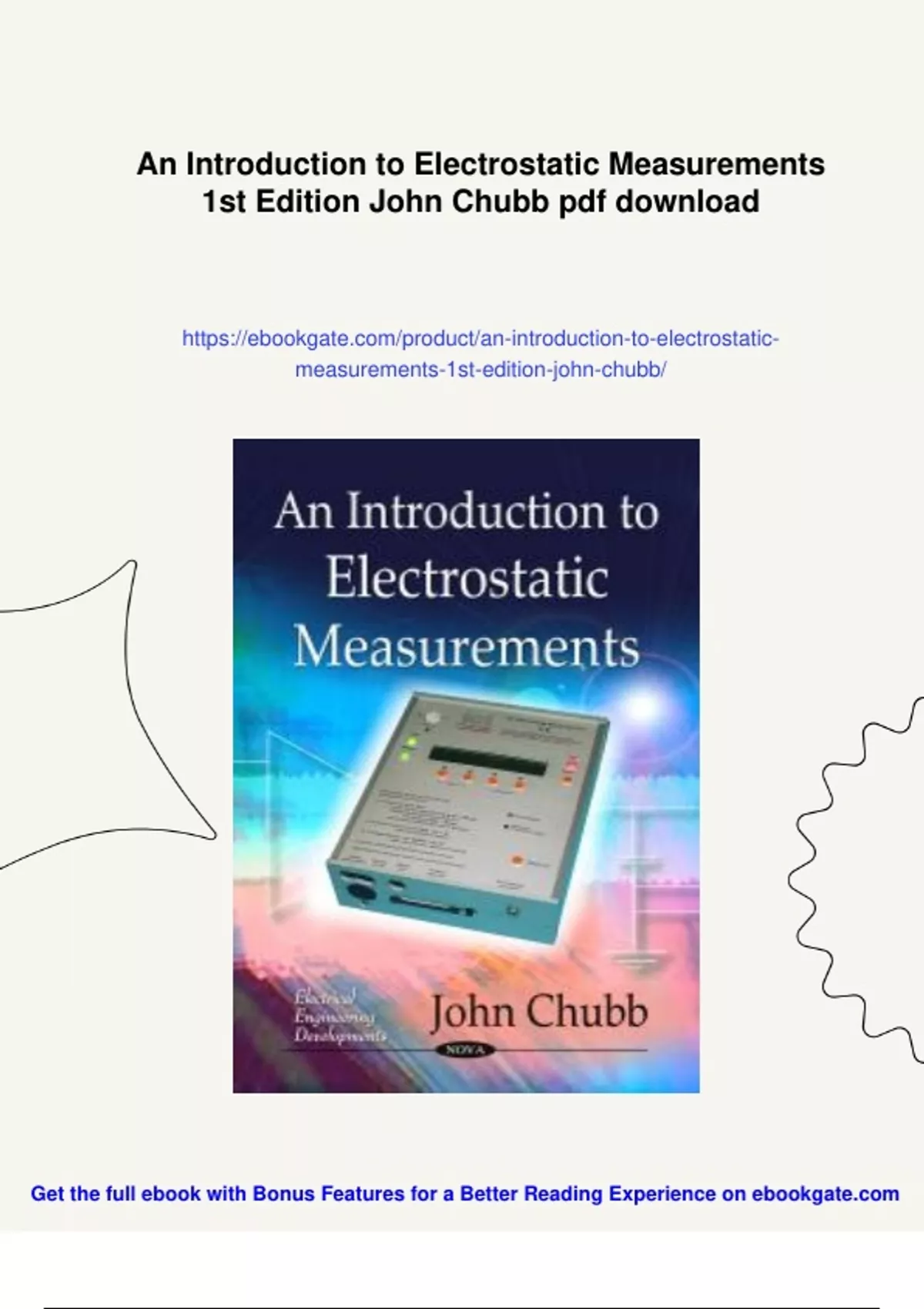 Summary An Introduction to Electrostatic Measurements 1st Edition John Chubb - Instant Download ...