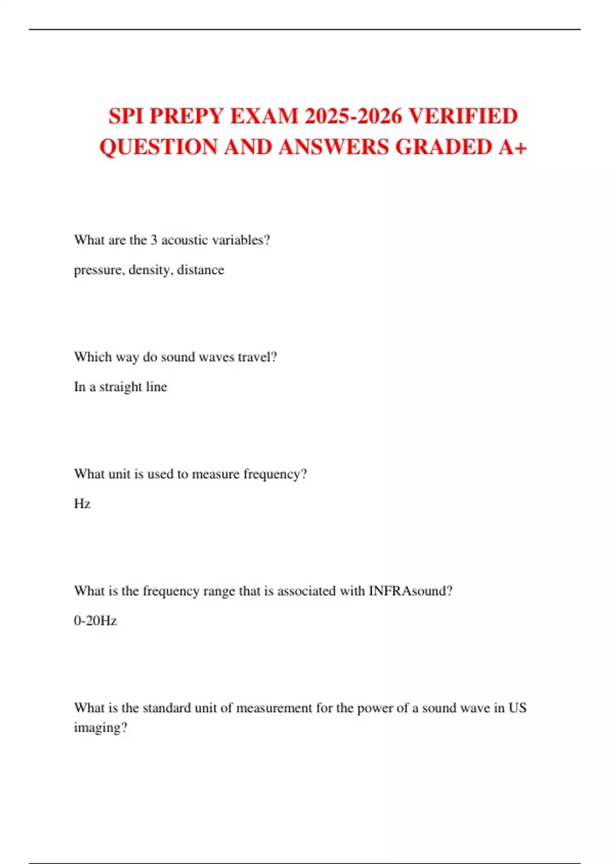 SPI PREPY EXAM VERIFIED QUESTION AND ANSWERS GRADED A+ - SPI PREPY ...