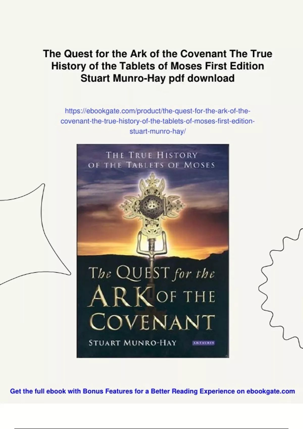 Summary The Quest for the Ark of the Covenant The True History of the ...