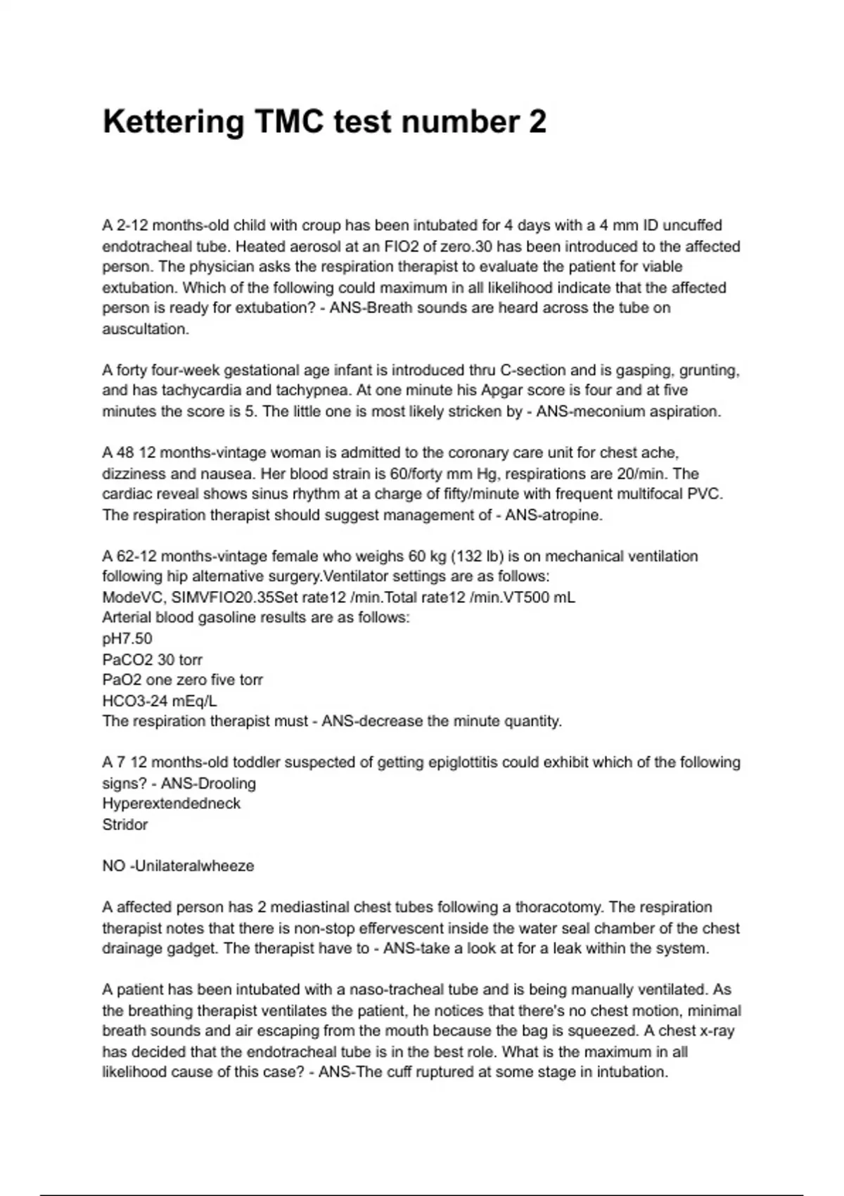 Kettering TMC test number 2 NEWEST 2025/2026 ACTUAL EXAM COMPLETE ...