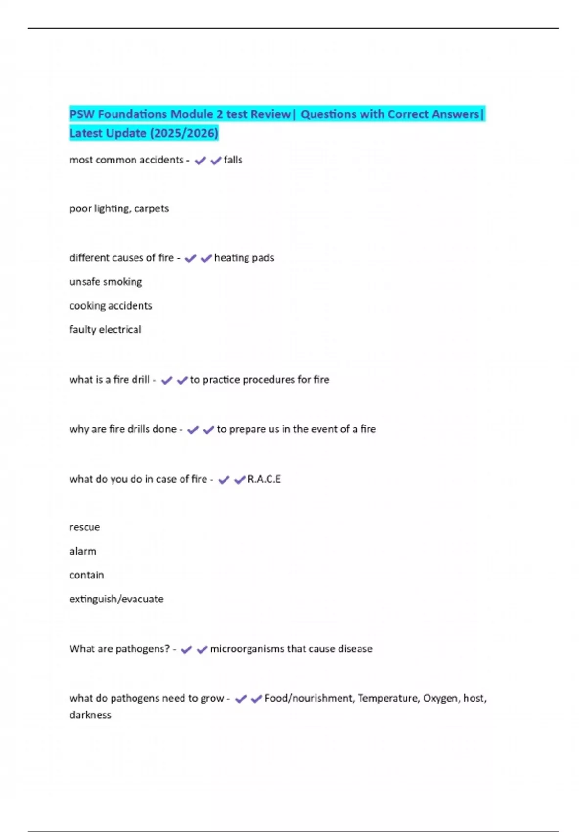 PSW Foundations Module 2 test Review| Questions with Correct Answers ...