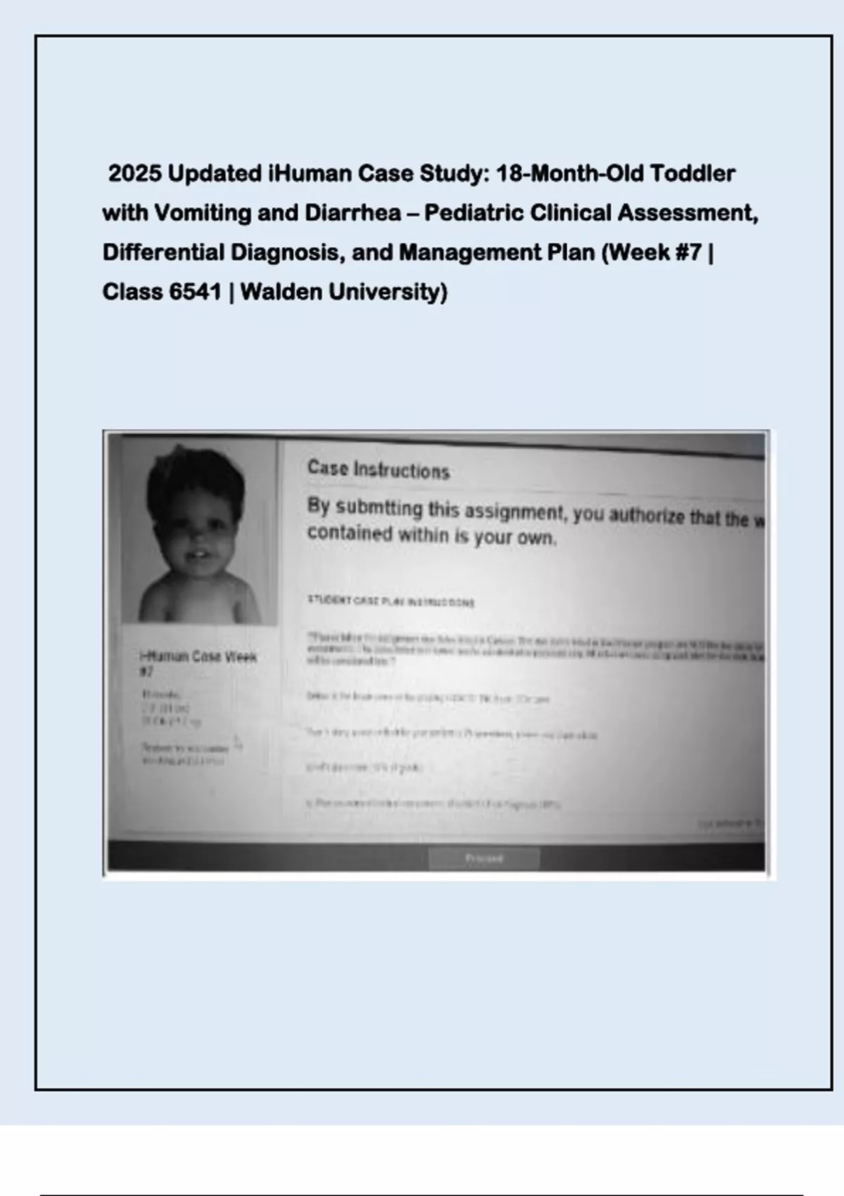 2025 Updated I Human Case Study: 18-Month-Old Toddler with Vomiting and ...