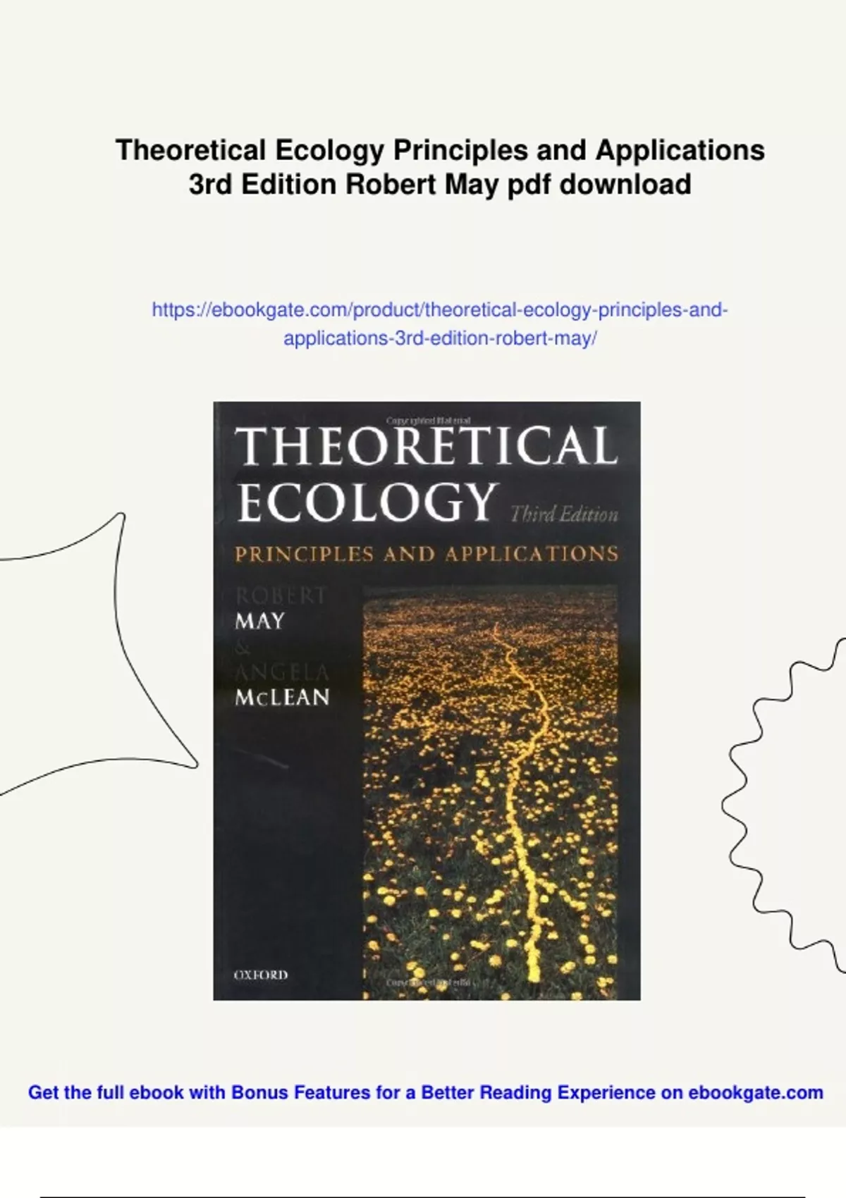 Summary Theoretical Ecology Principles and Applications 3rd Edition ...