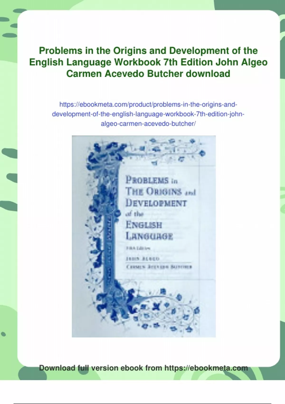 Summary Problems in the Origins and Development of the English Language ...