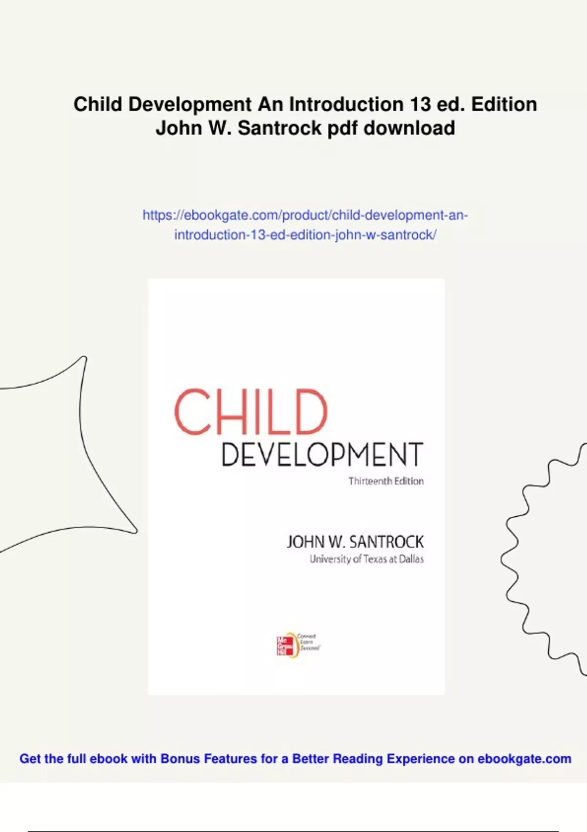Summary Child Development An Introduction 13 ed. Edition John W ...