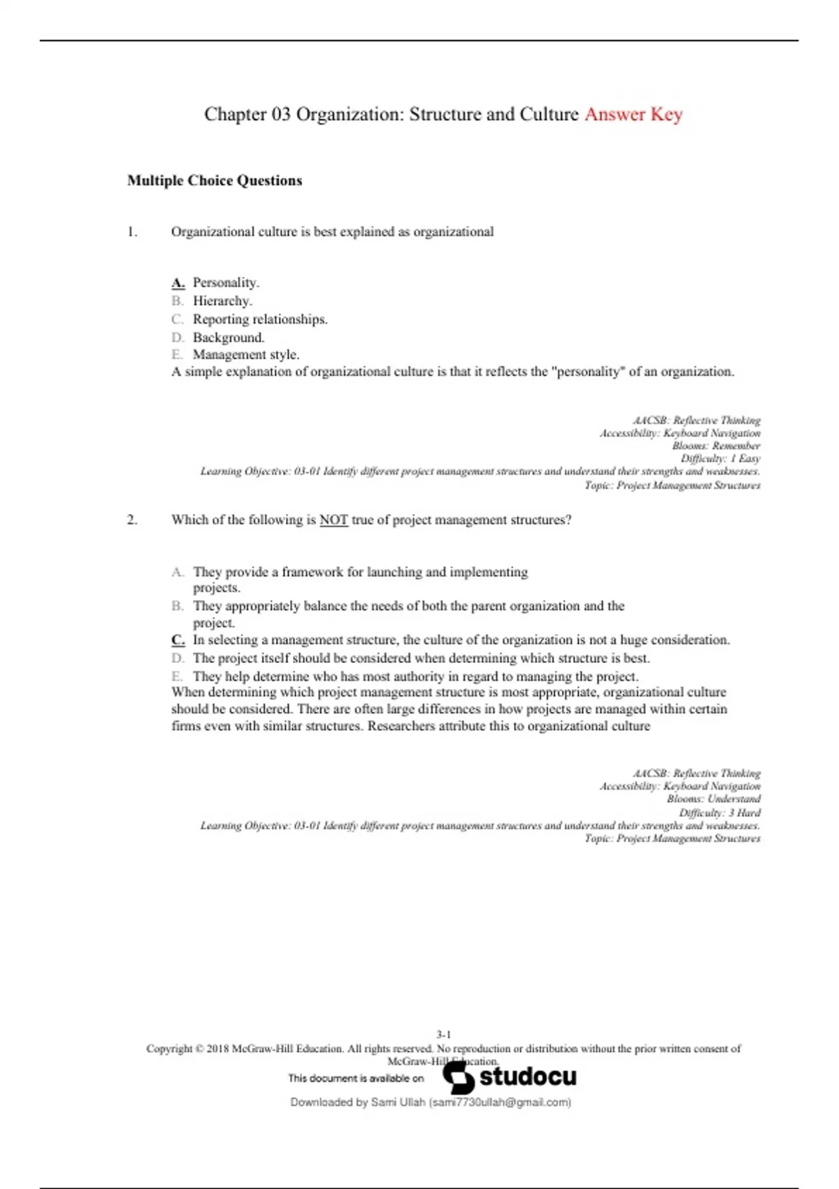 Test Bank for Project Management: The Managerial Process 8th Edition by ...