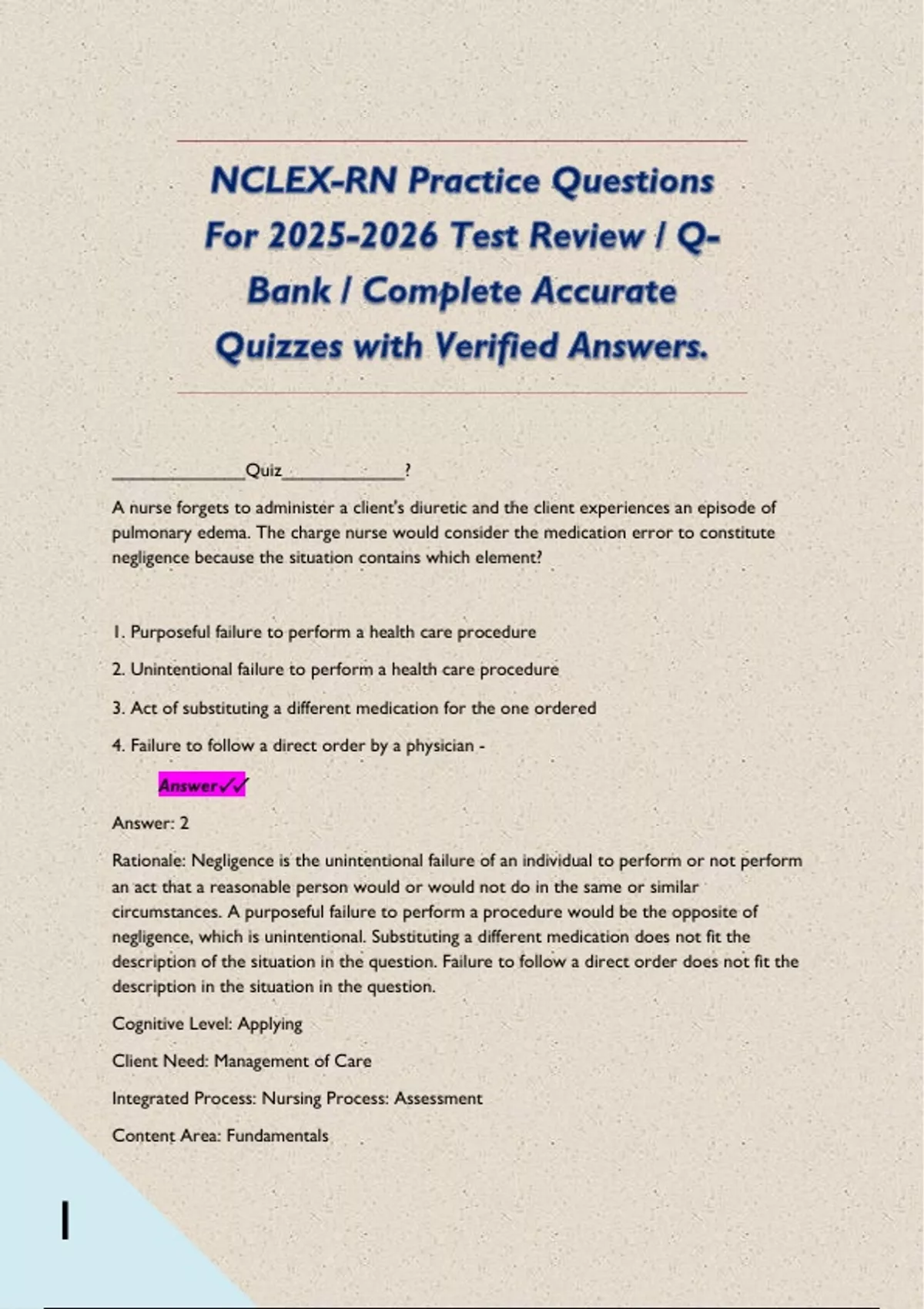 NCLEX-RN Practice Questions For Test Review / Q-Bank / Complete ...