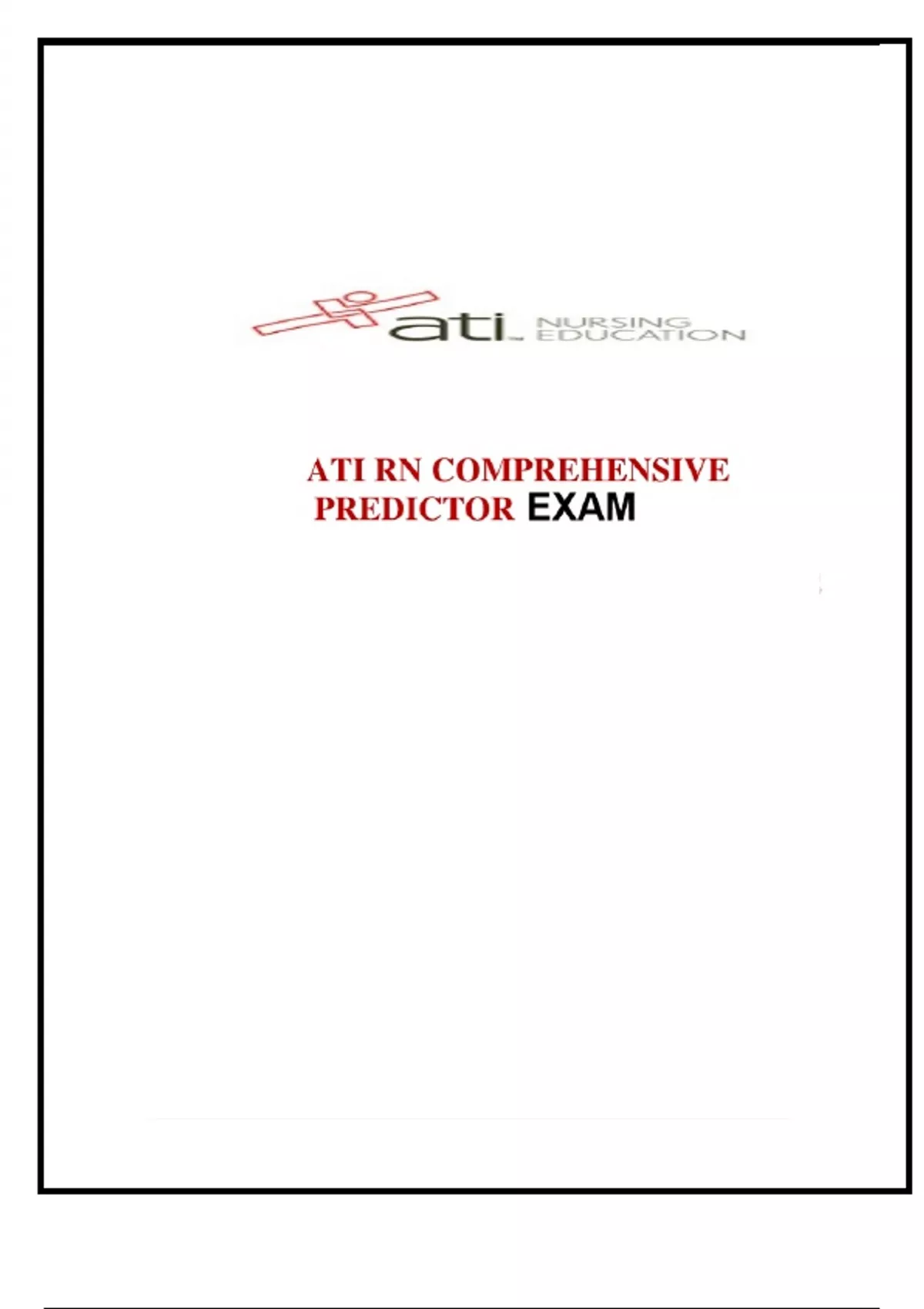 ATI RN Comprehensive Predictor, (LATEST 2025 / 2026 UPDATE), ACTUAL ...