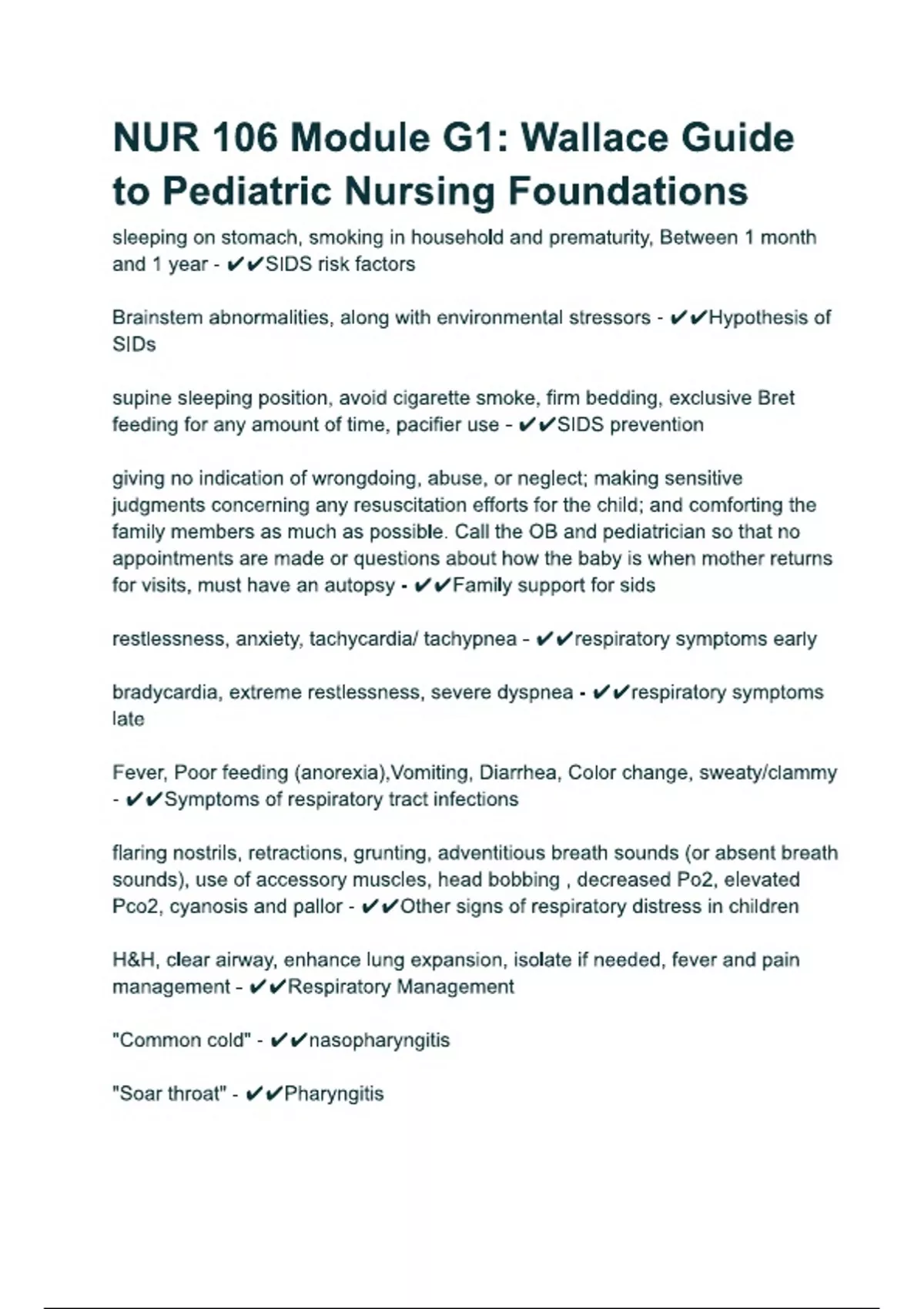 NUR 106 Module G1_ Wallace Guide to Pediatric Nursing Foundations ...