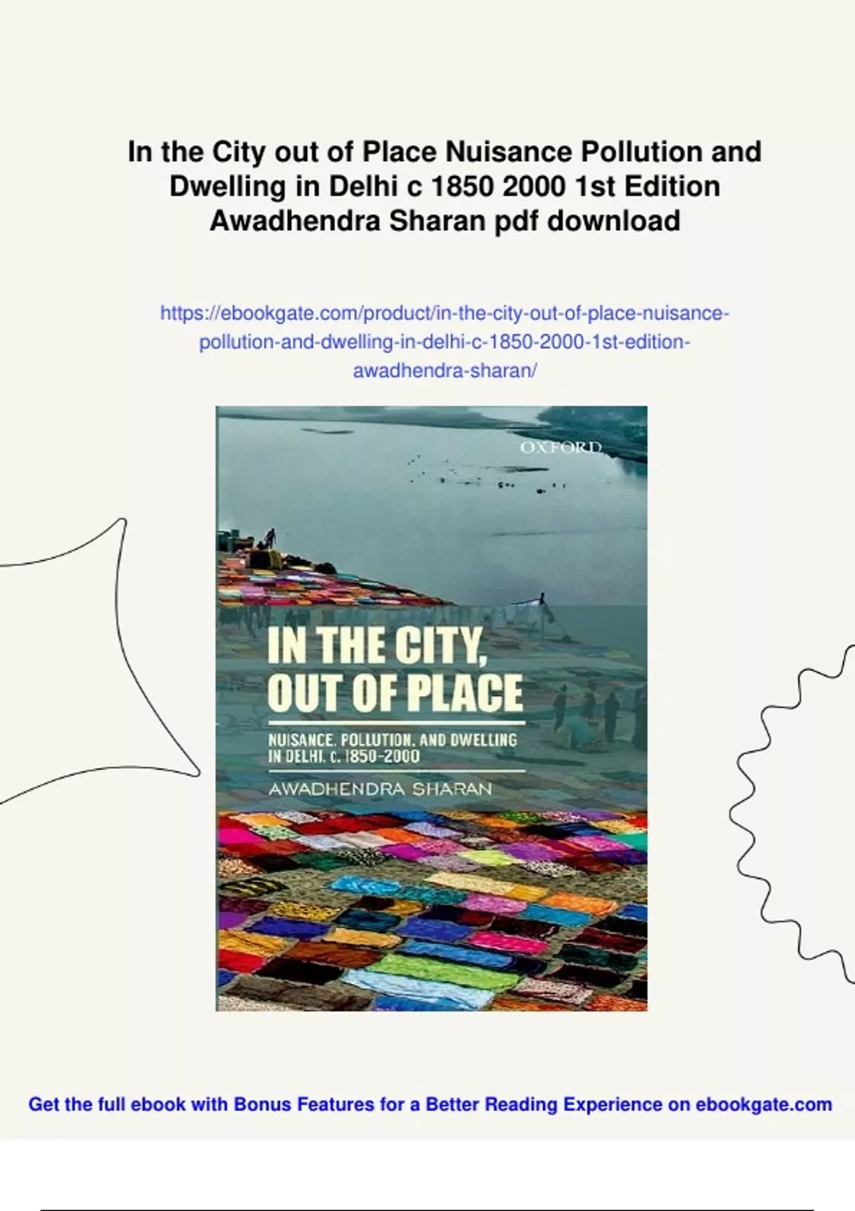Summary In the City out of Place Nuisance Pollution and Dwelling in ...