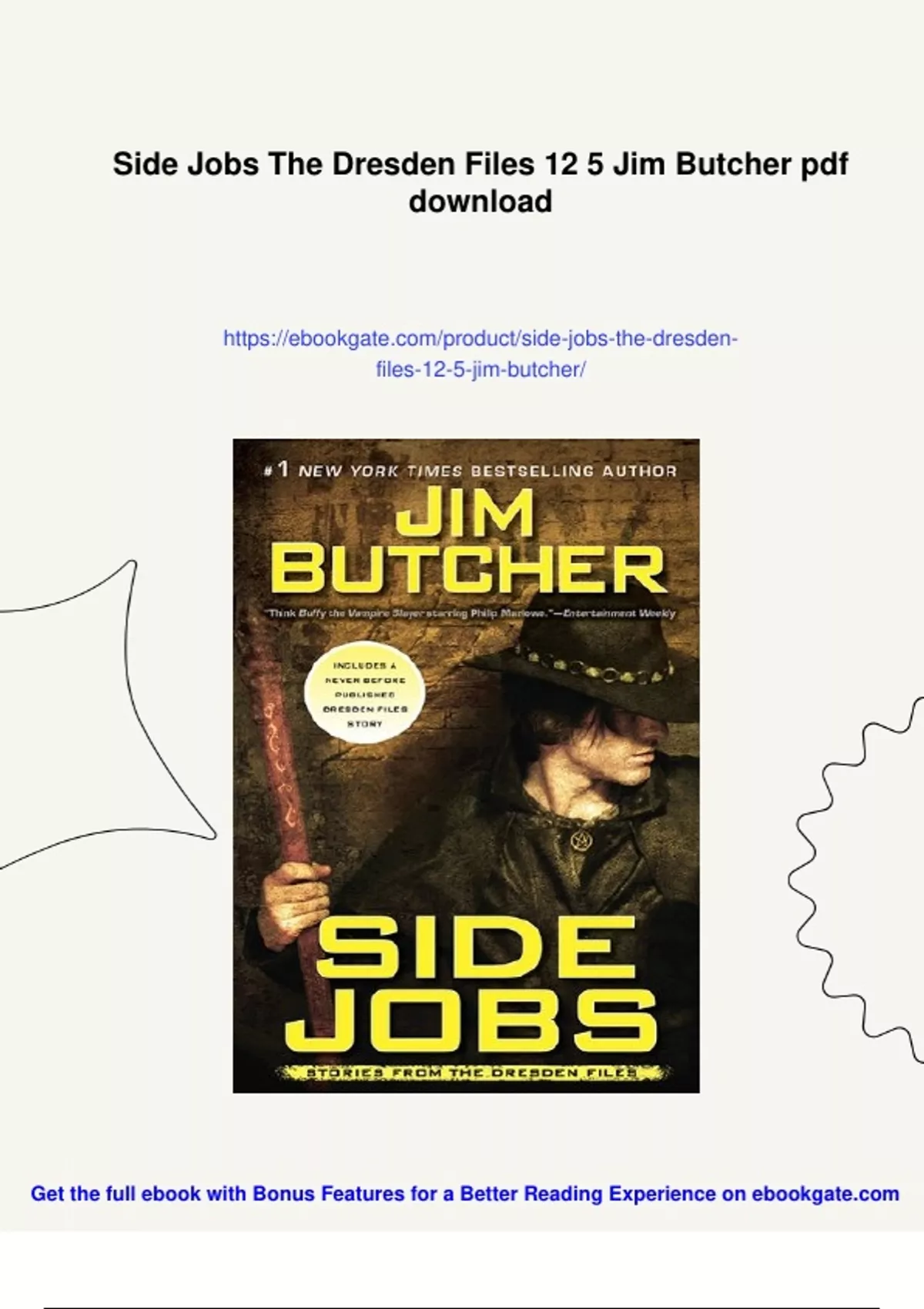 Summary Side Jobs The Dresden Files 12 5 Jim Butcher - Instant Download - Ebookname - Stuvia US