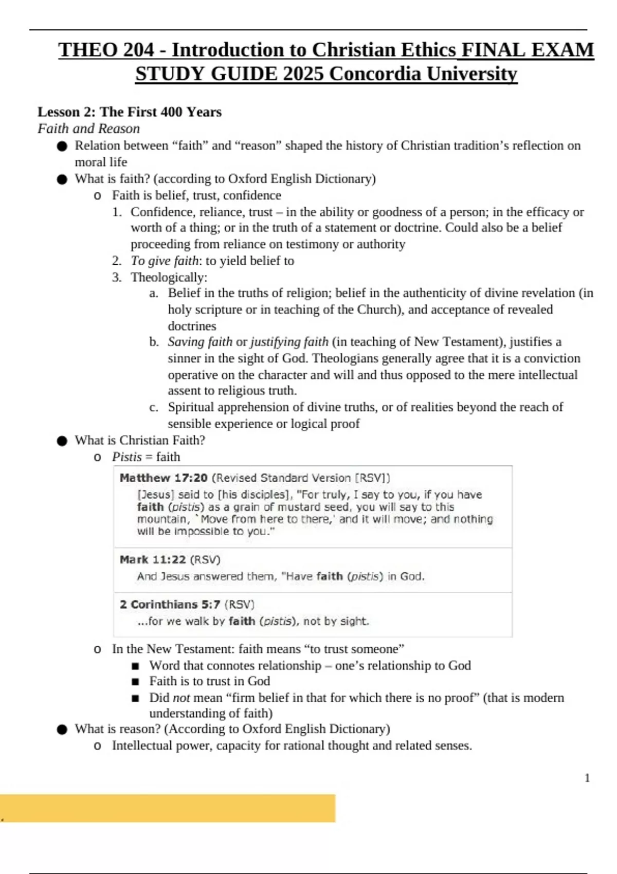 THEO 204 - Introduction to Christian Ethics FINAL EXAM STUDY GUIDE 2025 ...