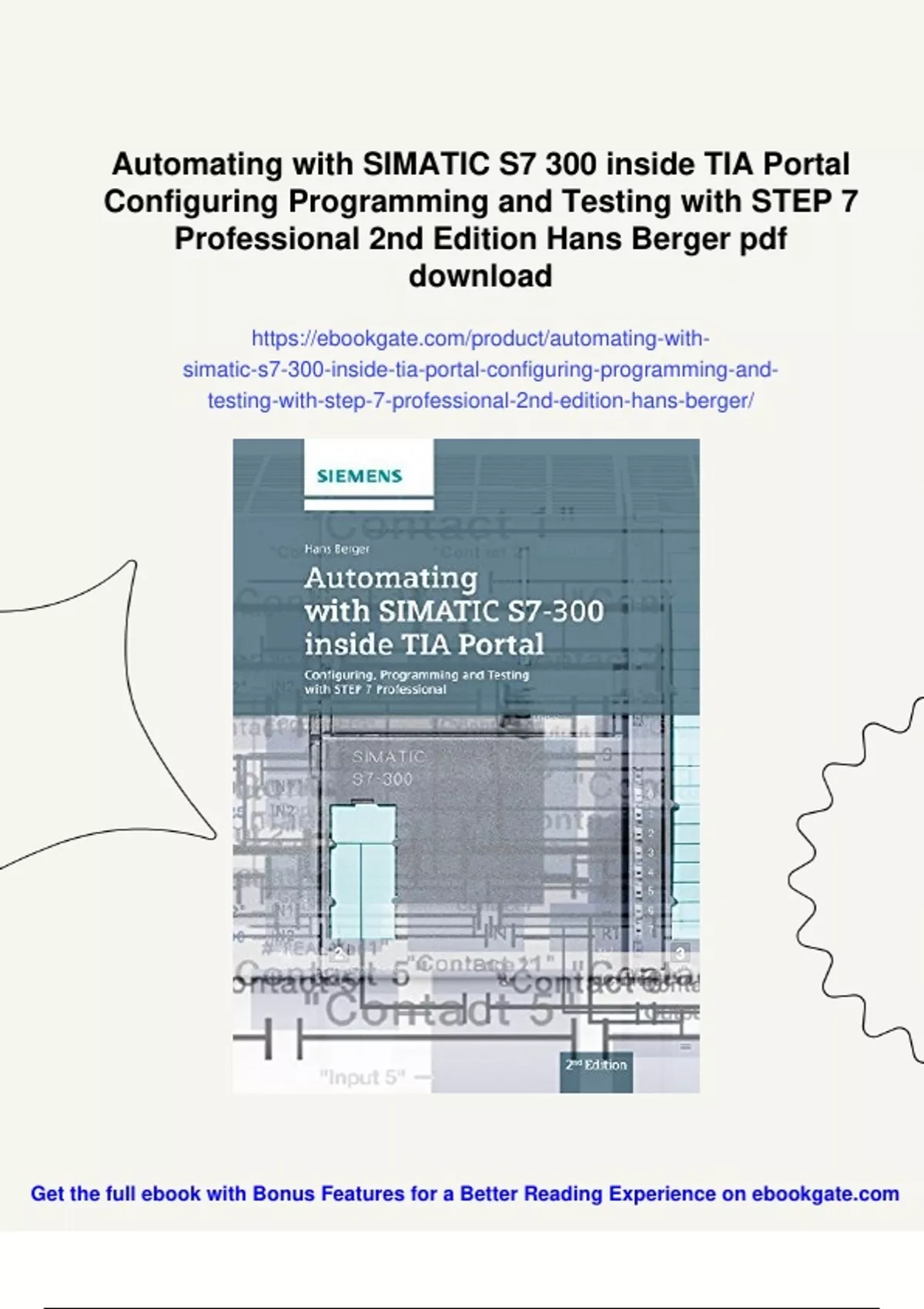 Summary Automating with SIMATIC S7 300 inside TIA Portal Configuring ...