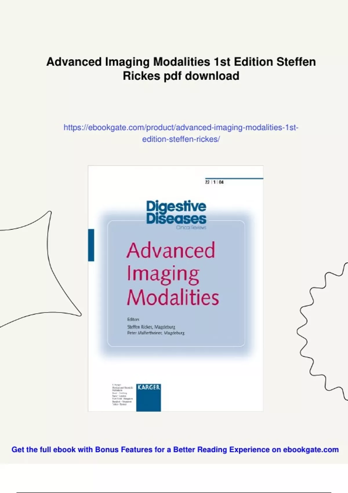 Summary Advanced Imaging Modalities 1st Edition Steffen Rickes ...