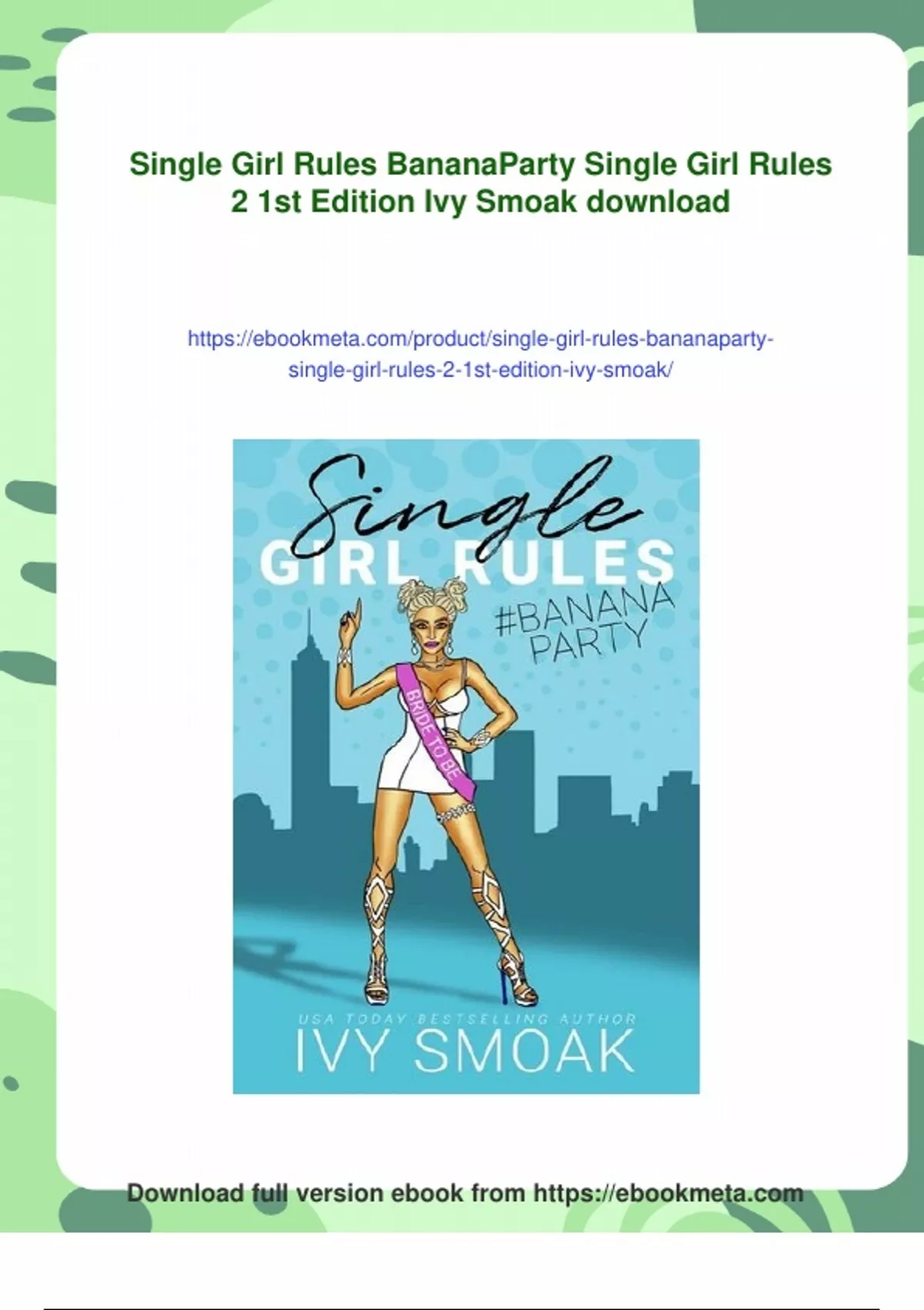 Summary Single Girl Rules BananaParty Single Girl Rules 2 1st Edition ...