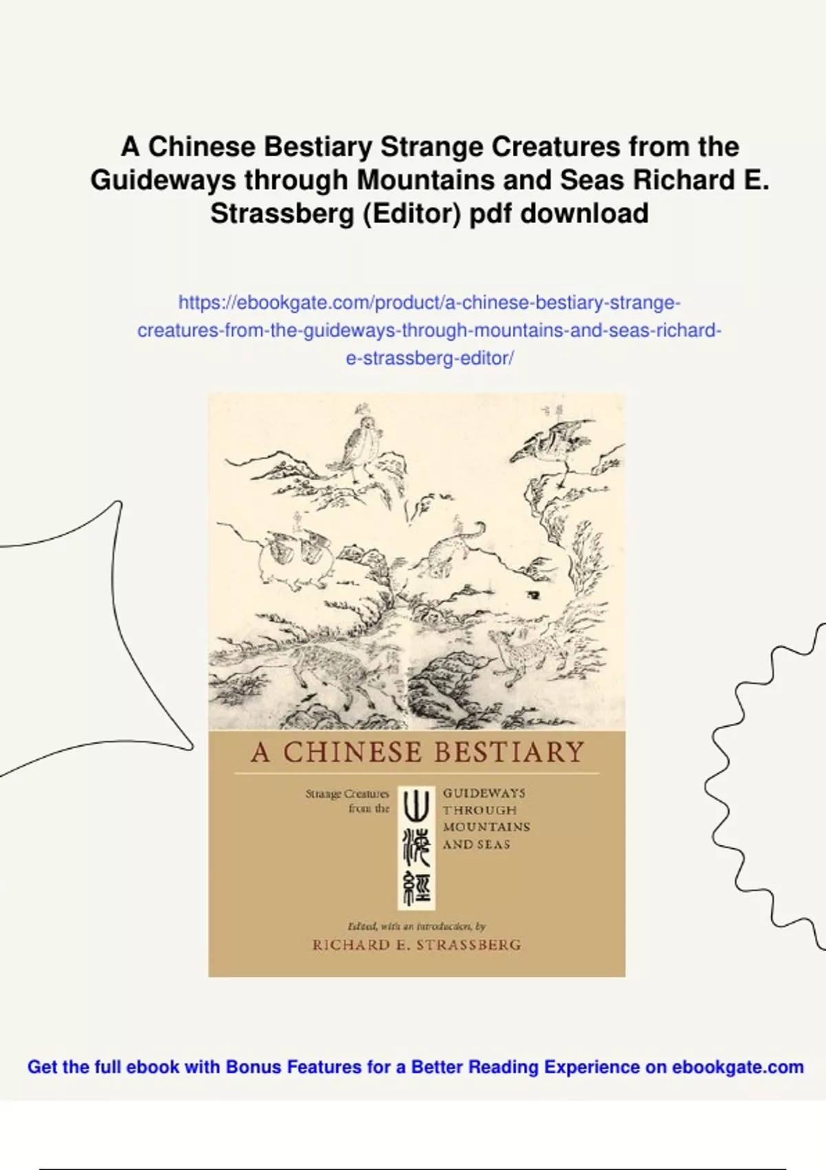 Summary A Chinese Bestiary Strange Creatures from the Guideways through ...