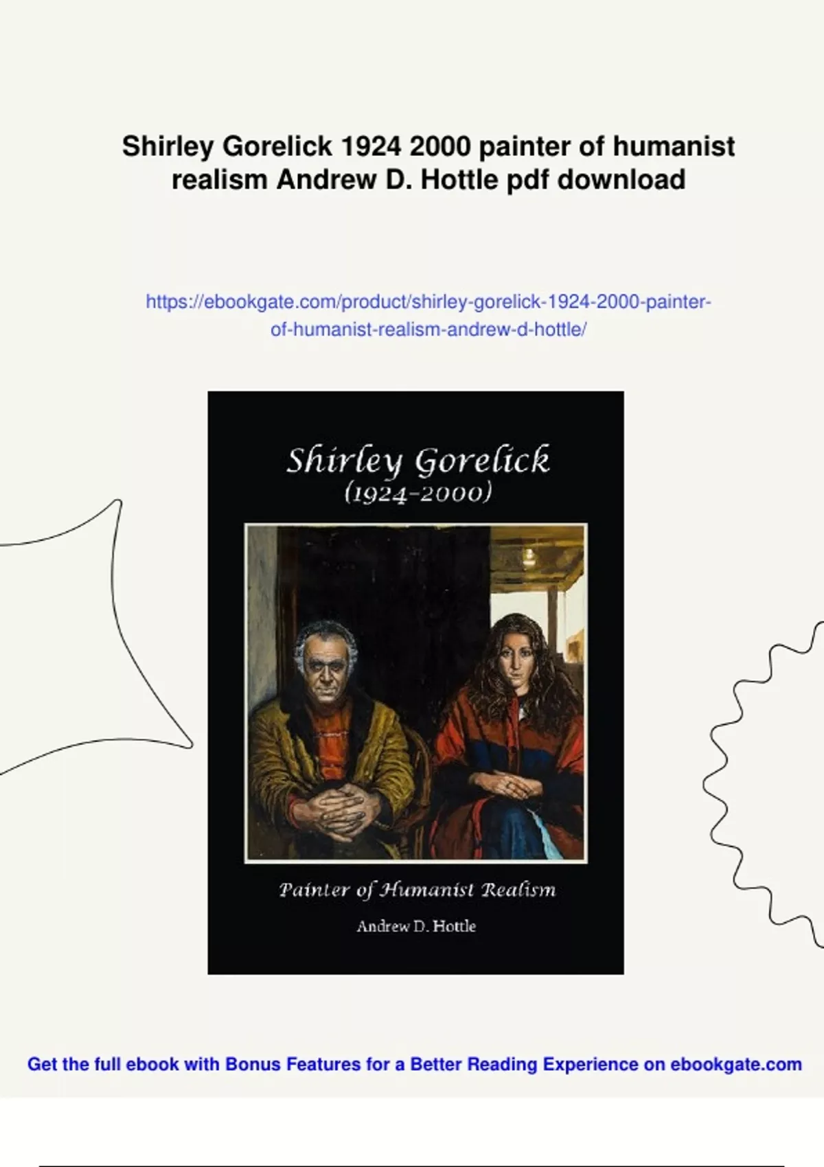 Summary Shirley Gorelick painter of humanist realism Andrew D. Hottle ...
