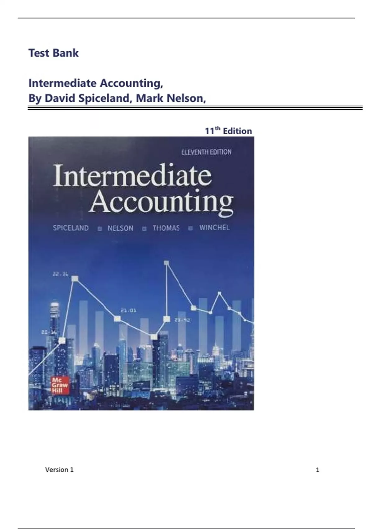 Test Bank For Intermediate Accounting, 11th Edition by David Spiceland ...
