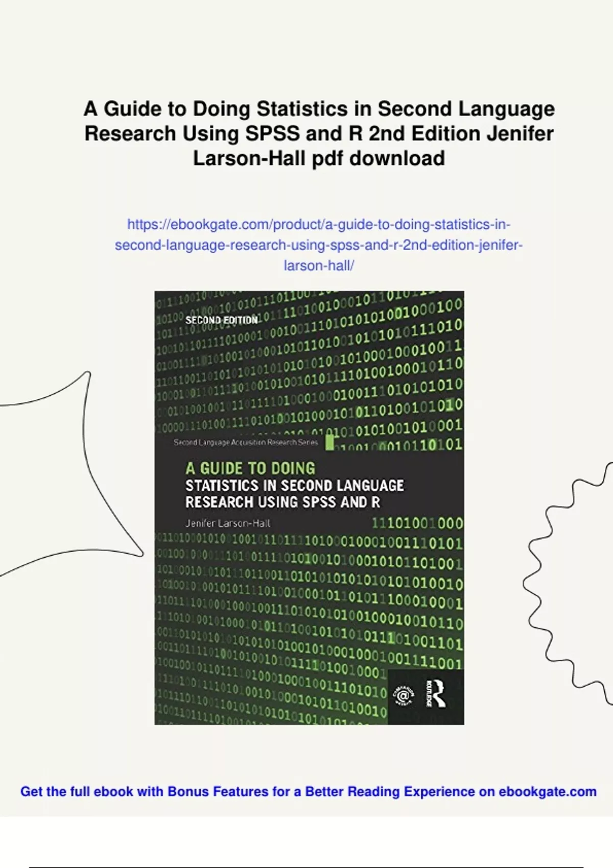 Summary A Guide to Doing Statistics in Second Language Research Using ...