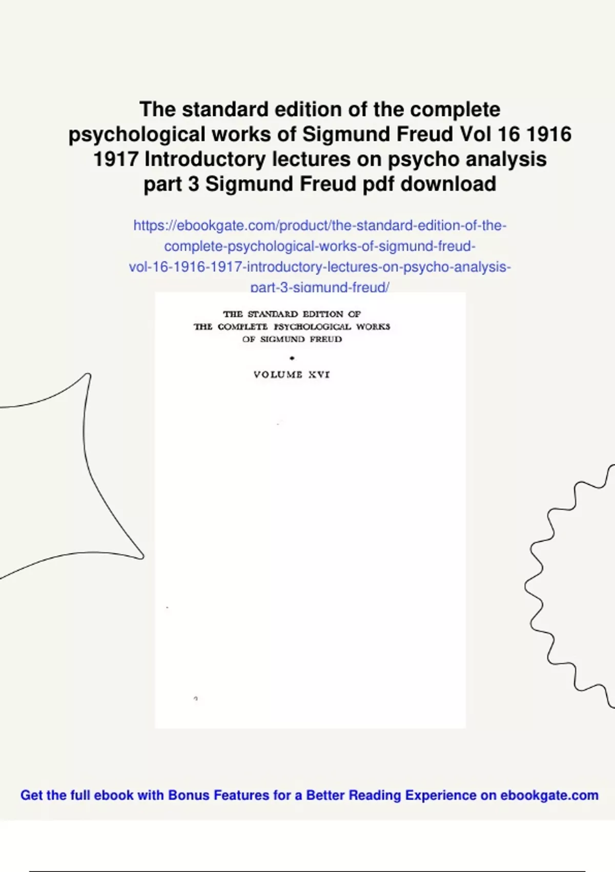 Summary The standard edition of the complete psychological works of ...