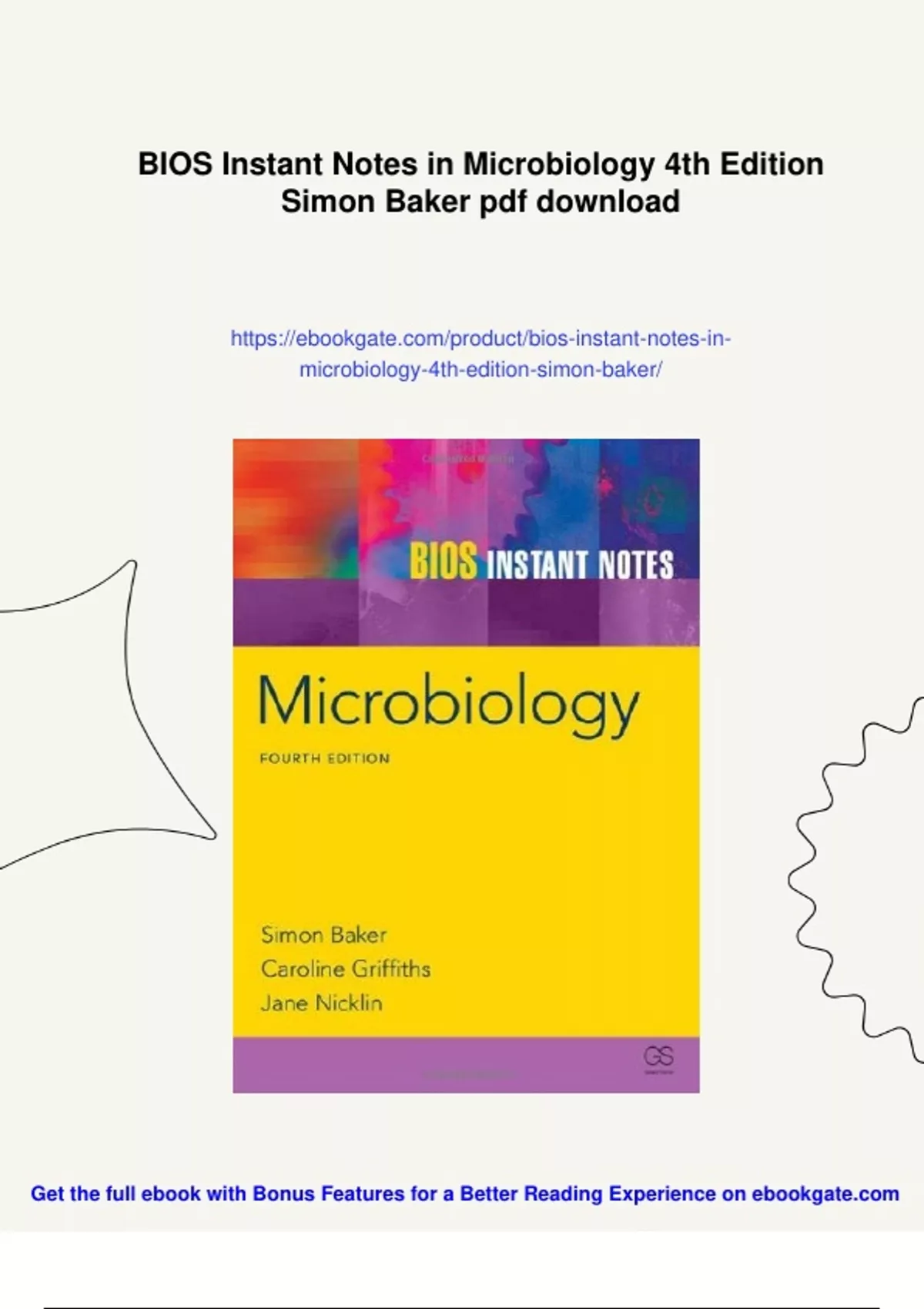 Summary BIOS Instant Notes in Microbiology 4th Edition Simon Baker ...