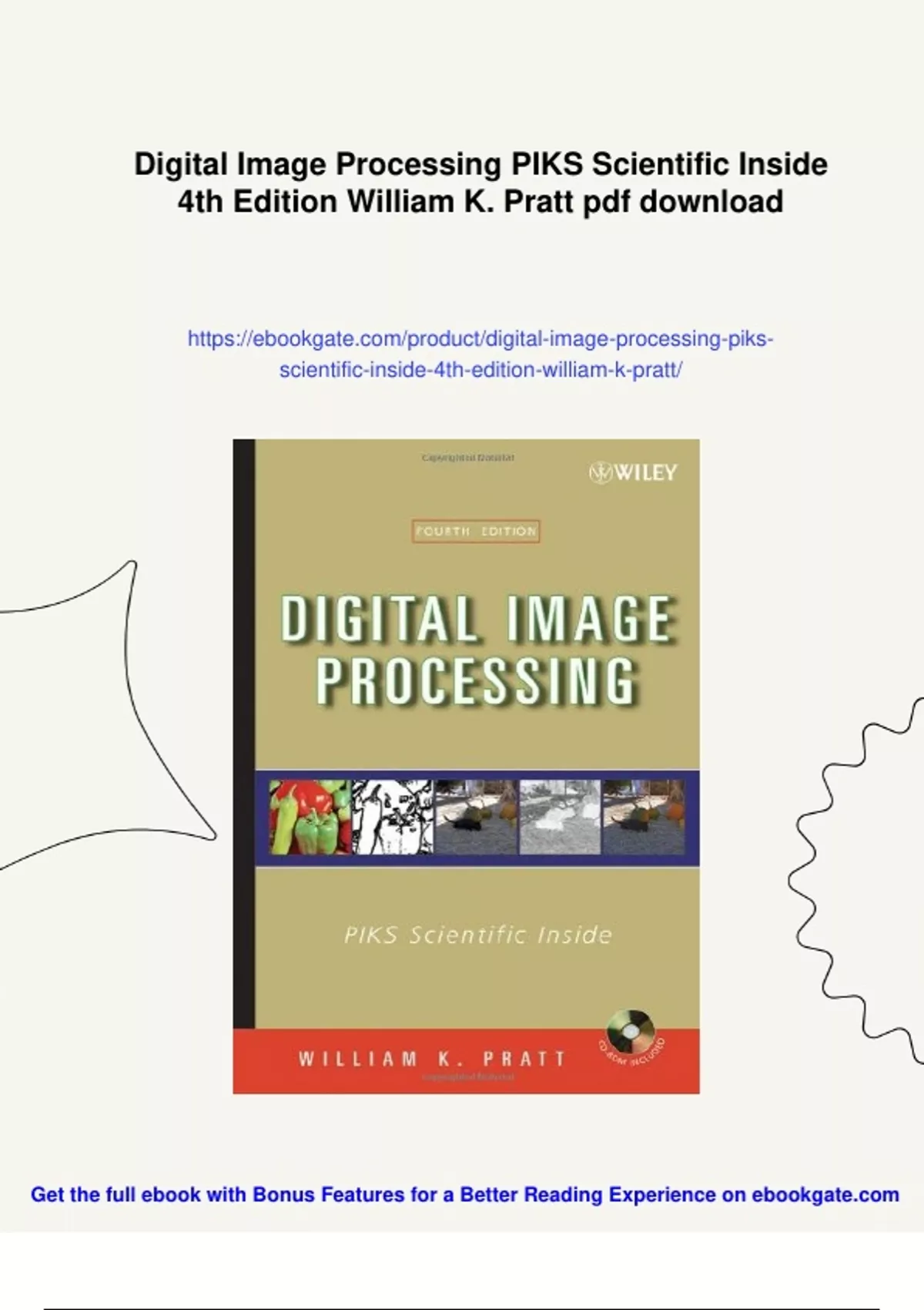 Summary Digital Image Processing PIKS Scientific Inside 4th Edition ...