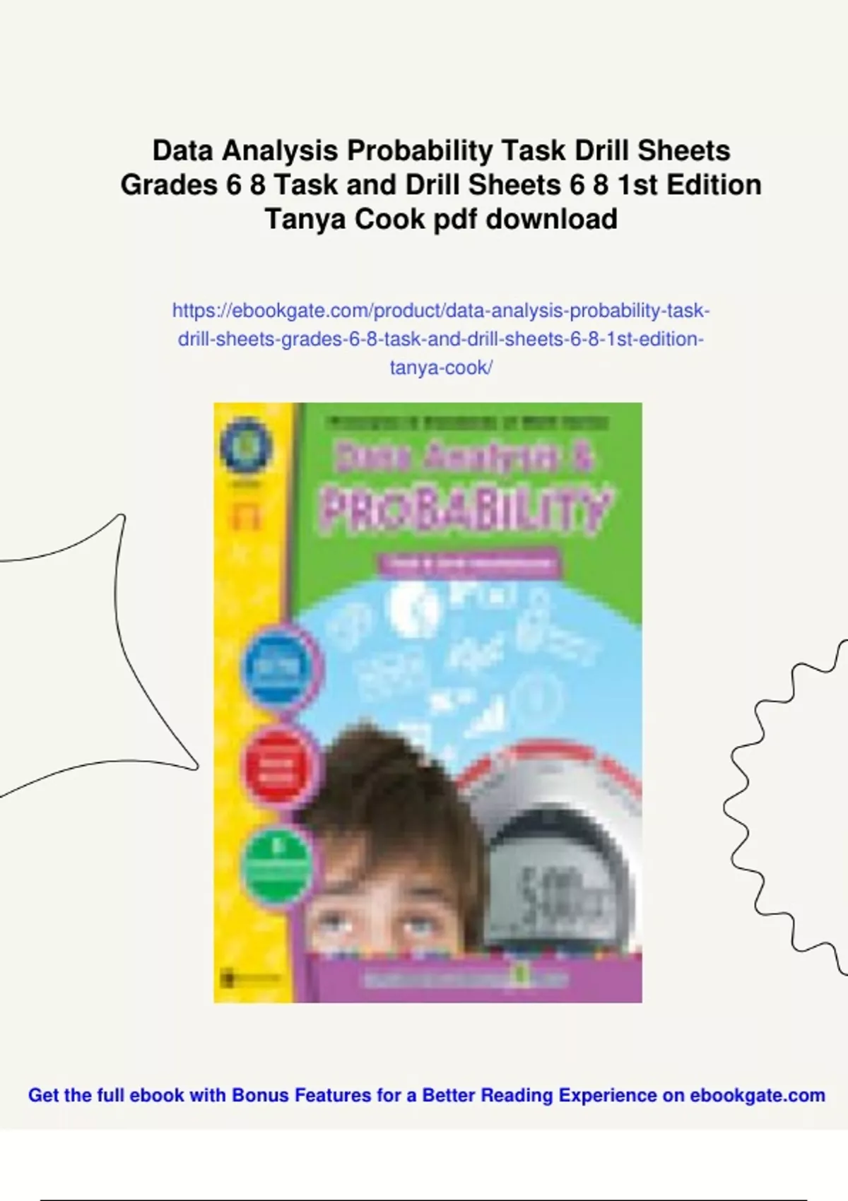 Summary Data Analysis Probability Task Drill Sheets Grades 6 8 Task and ...