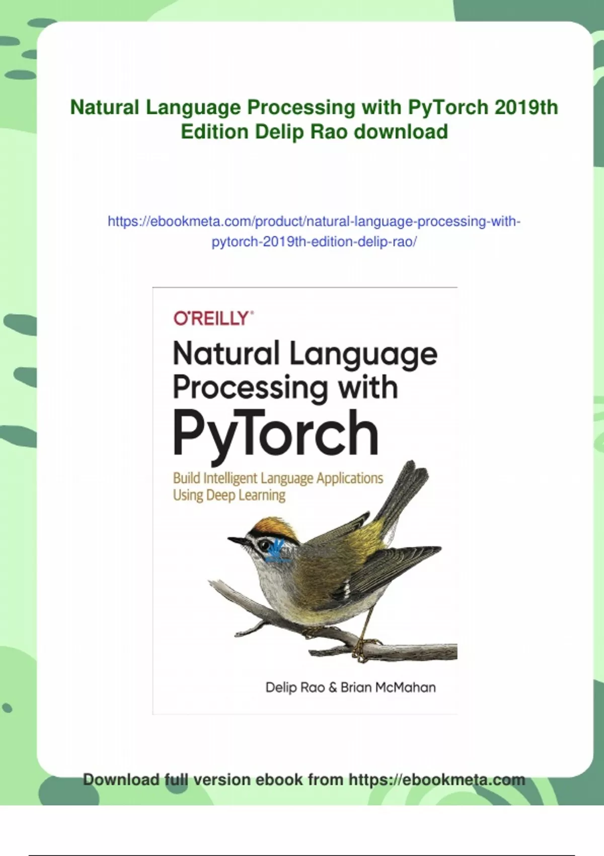 Summary Natural Language Processing with PyTorch 2019th Edition Delip ...