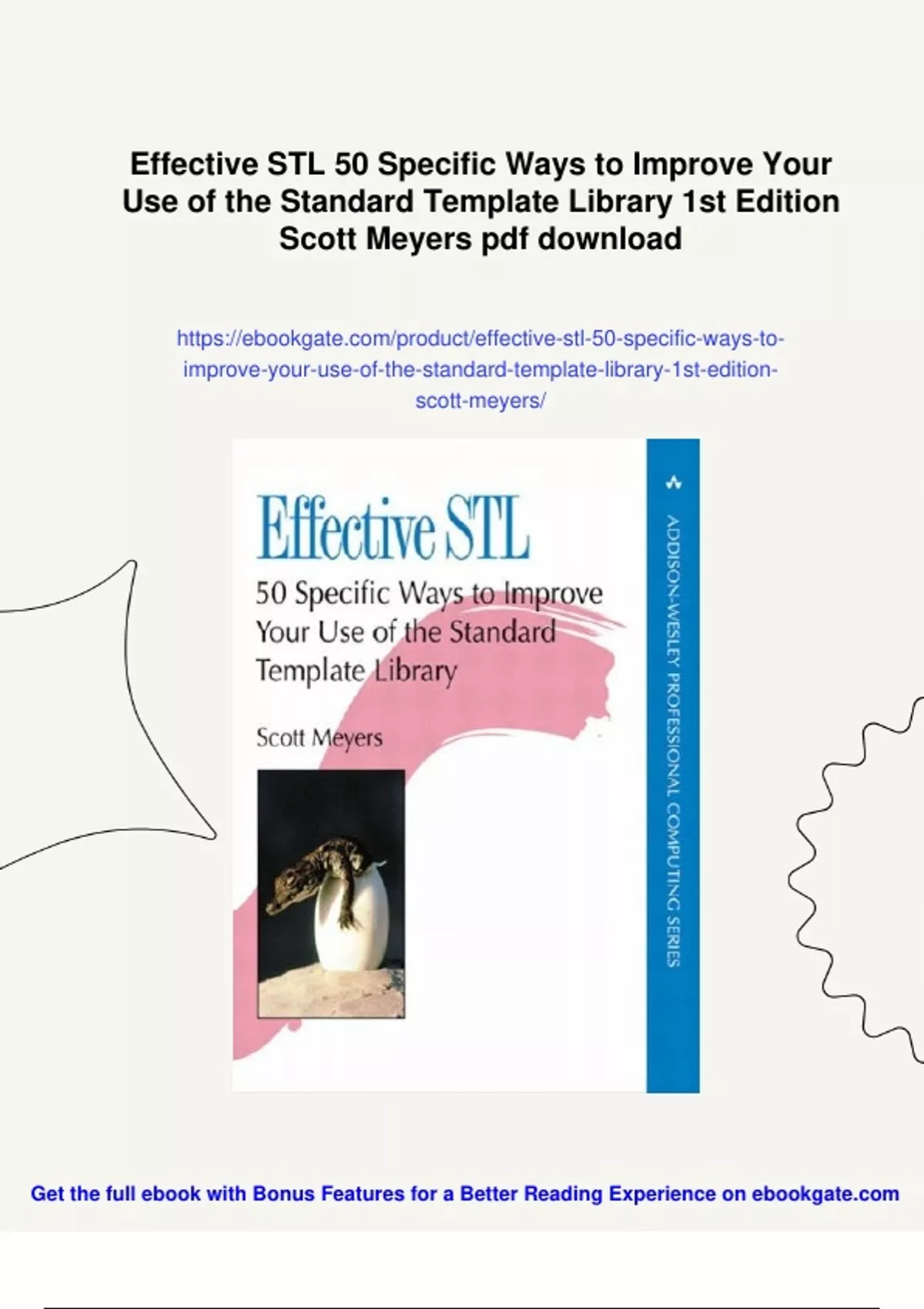 Summary Effective STL 50 Specific Ways to Improve Your Use of the ...