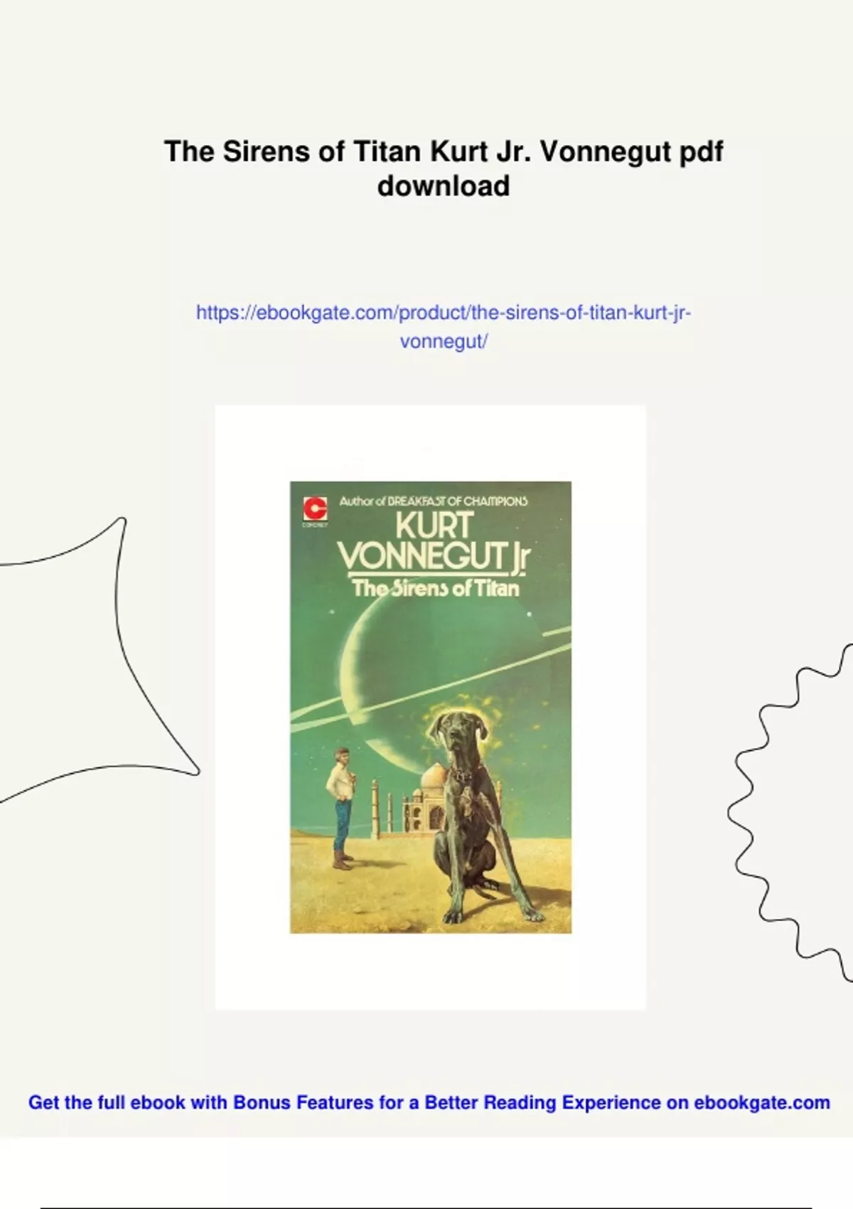Summary The Sirens of Titan Kurt Jr. Vonnegut - Instant Download ...