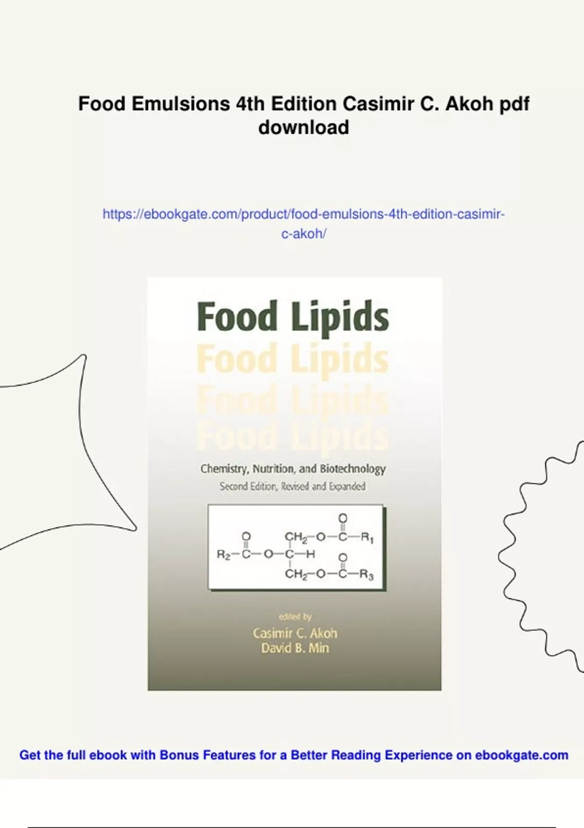 Summary Food Emulsions 4th Edition Casimir C. Akoh - Digital Download ...
