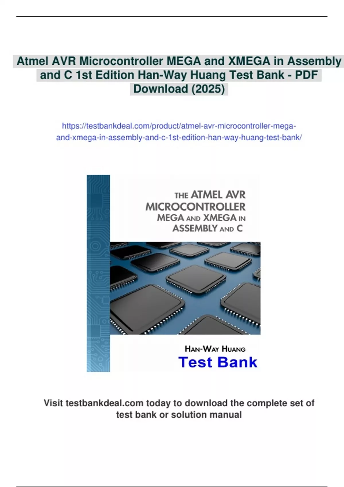 Summary Atmel AVR Microcontroller MEGA and XMEGA in Assembly and C 1st ...