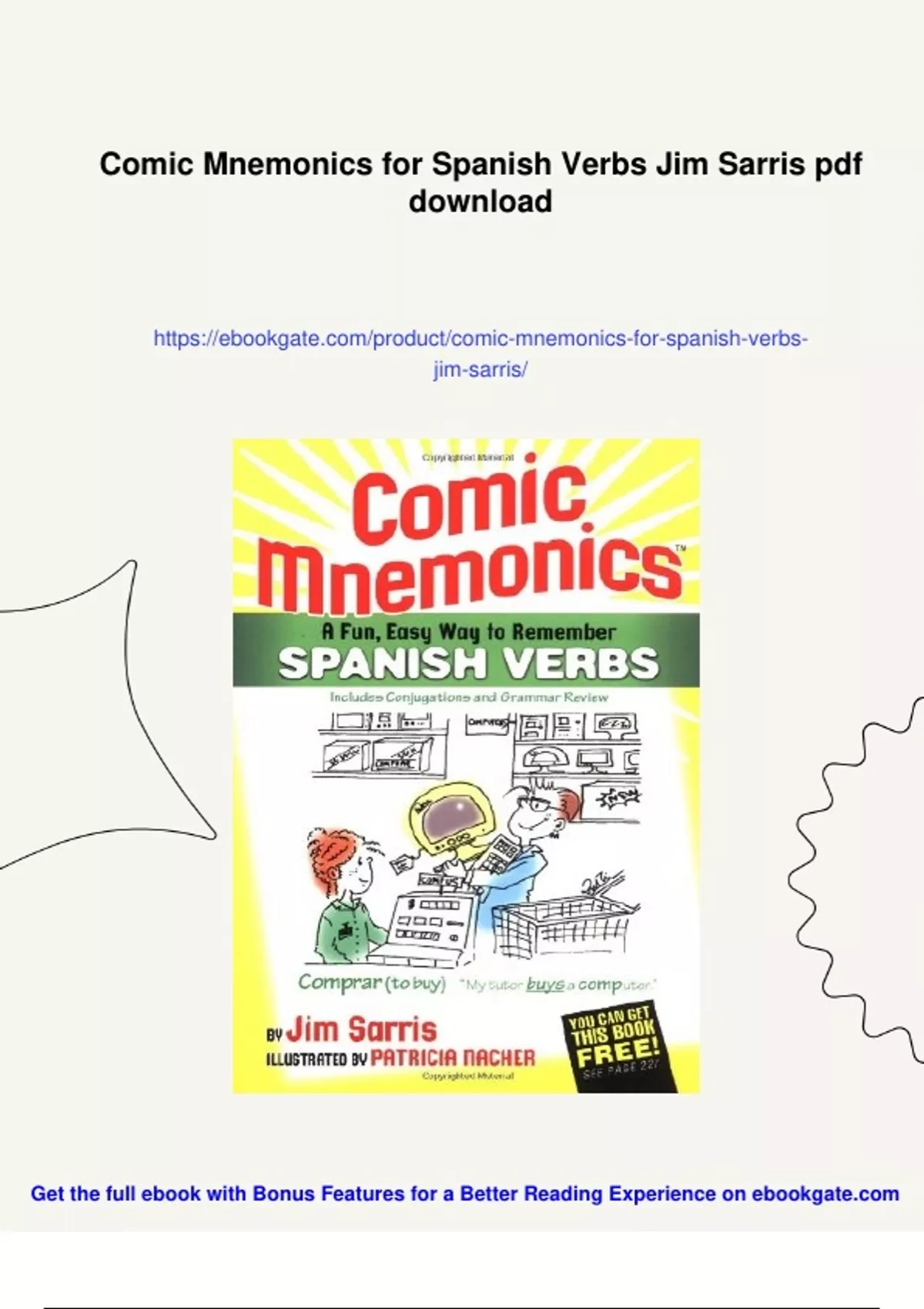 Summary Comic Mnemonics for Spanish Verbs Jim Sarris - Digital Download ...
