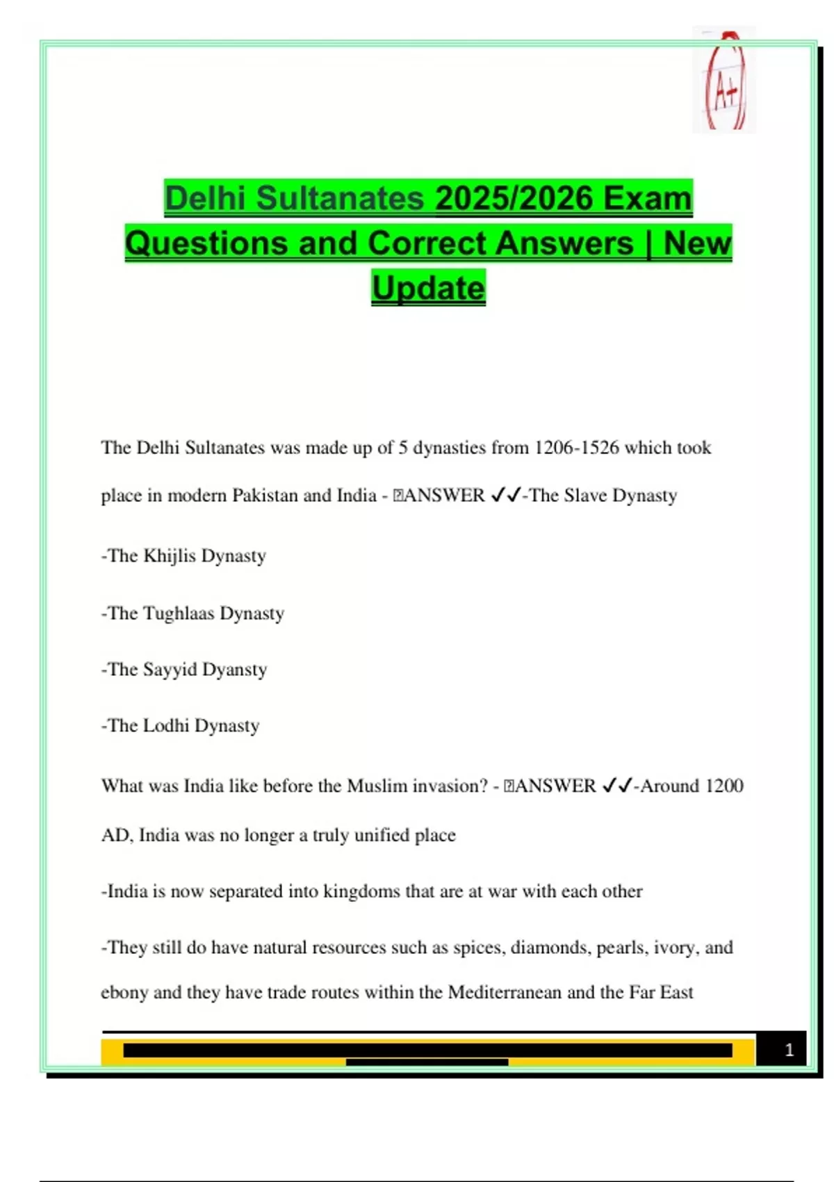 Delhi Sultanates 2025/2026 | Complete Q&A on Slave, Khilji, Tughlaq ...
