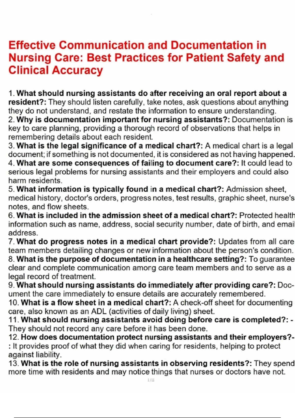 Effective Communication and Documentation in Nursing Care Best Practices for Patient Safety and ...