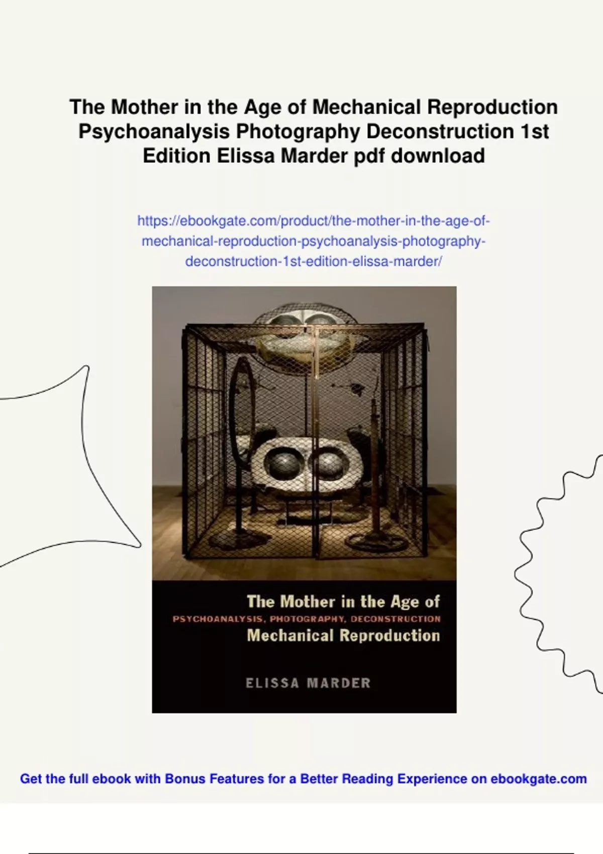 Summary The Mother in the Age of Mechanical Reproduction Psychoanalysis ...