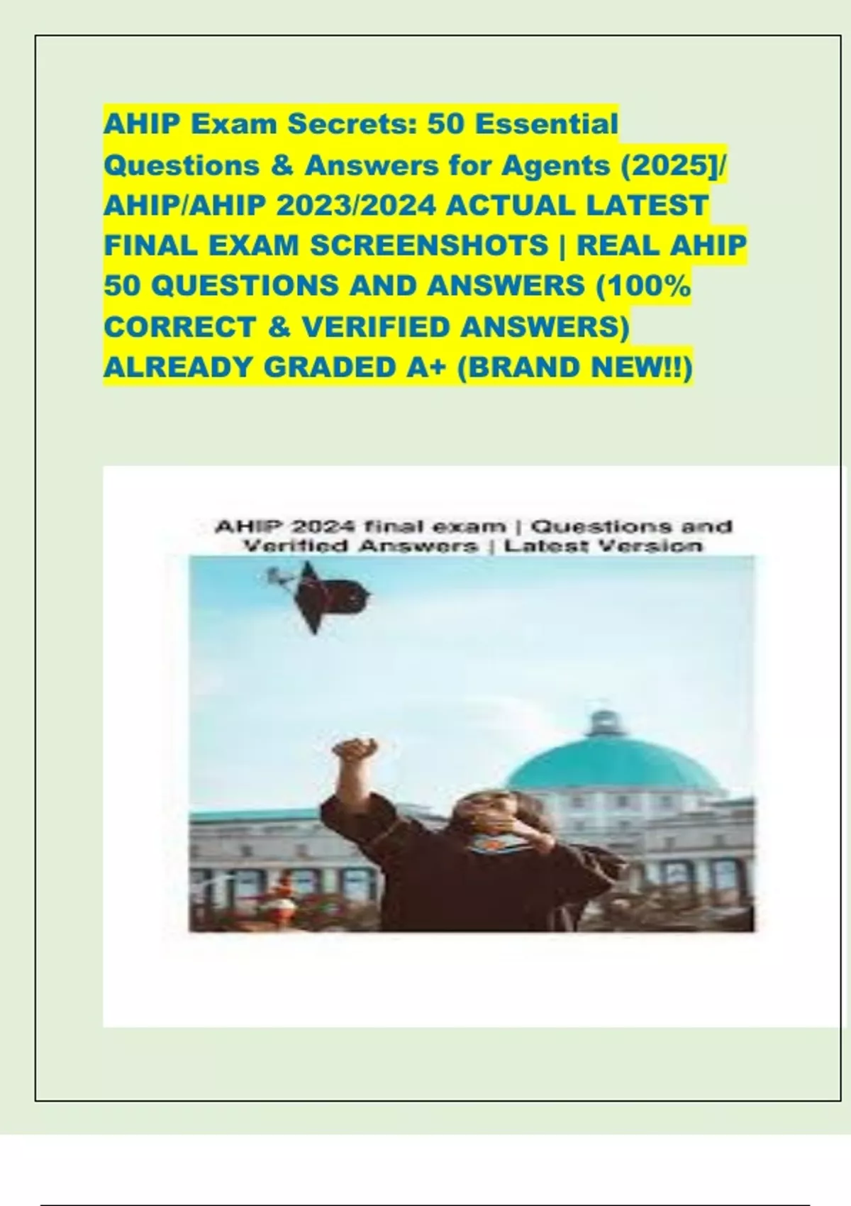 AHIP Exam Secrets: 50 Essential Questions & Answers for Agents (2025]/ AHIP/AHIP 2023/2024 ...