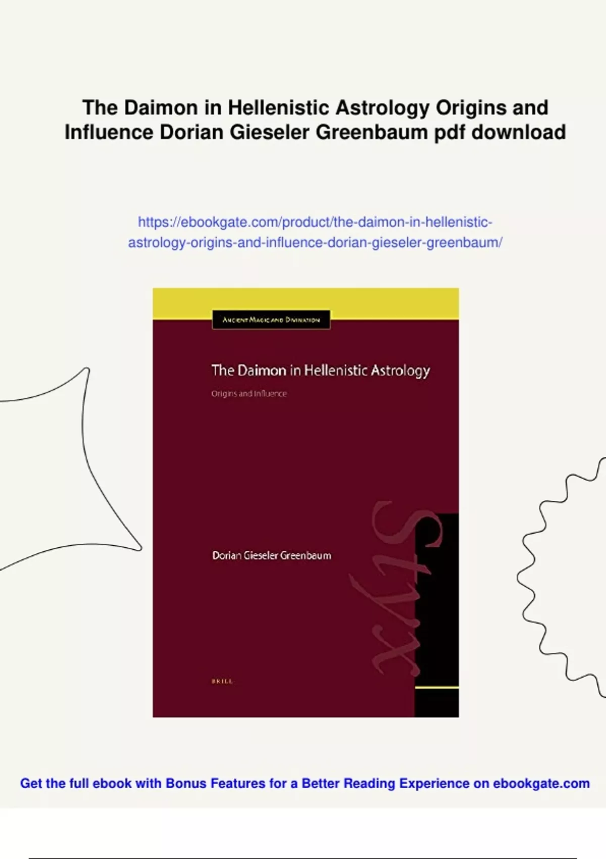 Summary The Daimon in Hellenistic Astrology Origins and Influence ...