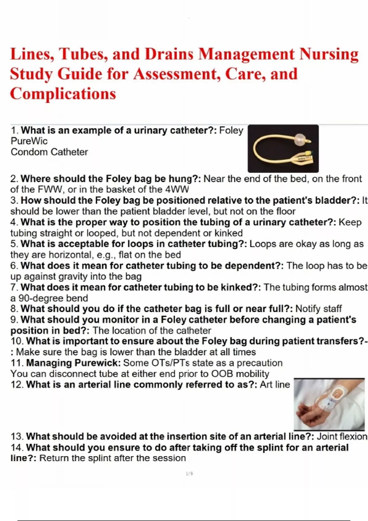 Lines, Tubes, and Drains Management Nursing Study Guide for Assessment, Care, and Complications ...