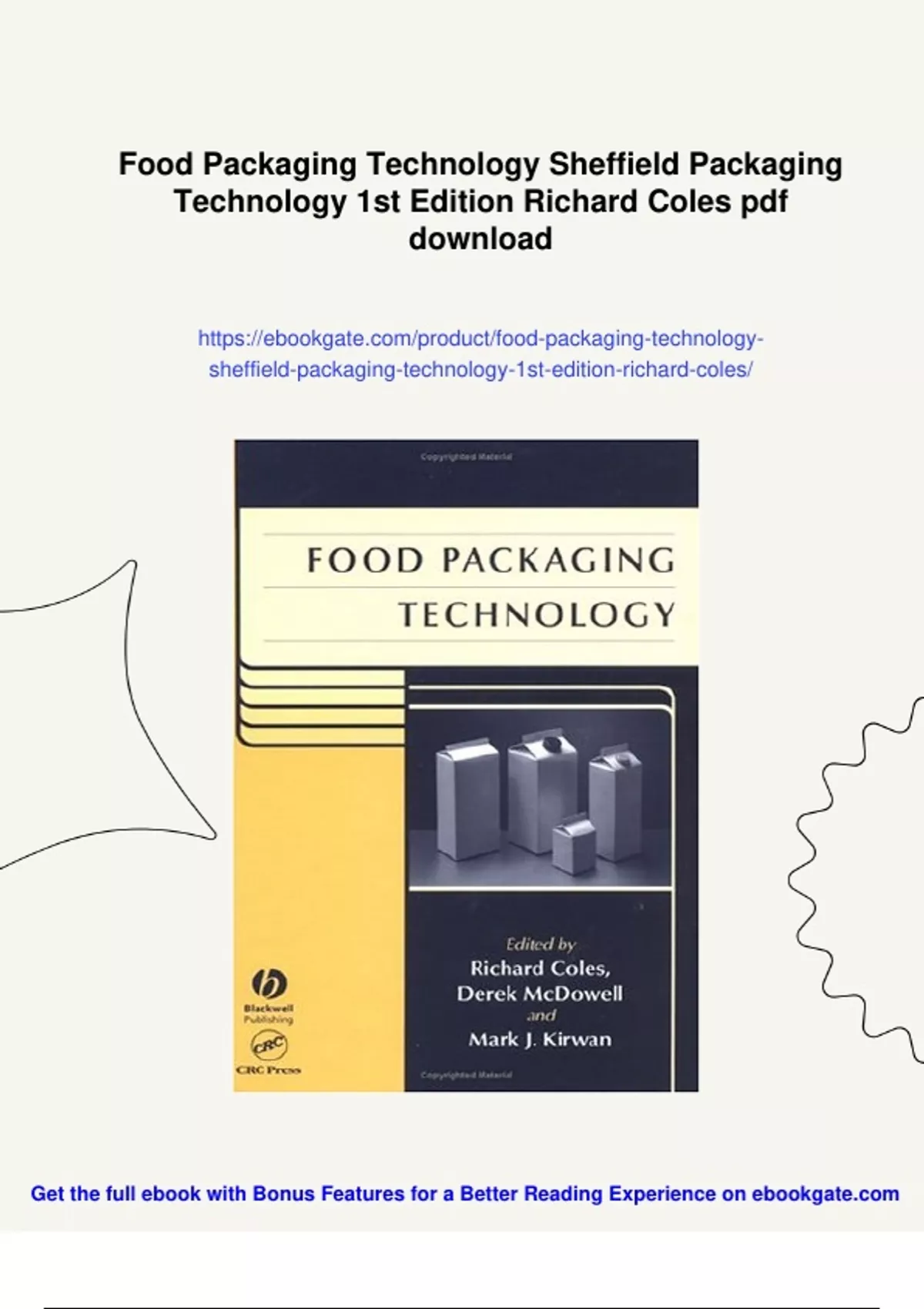 Summary Food Packaging Technology Sheffield Packaging Technology 1st ...