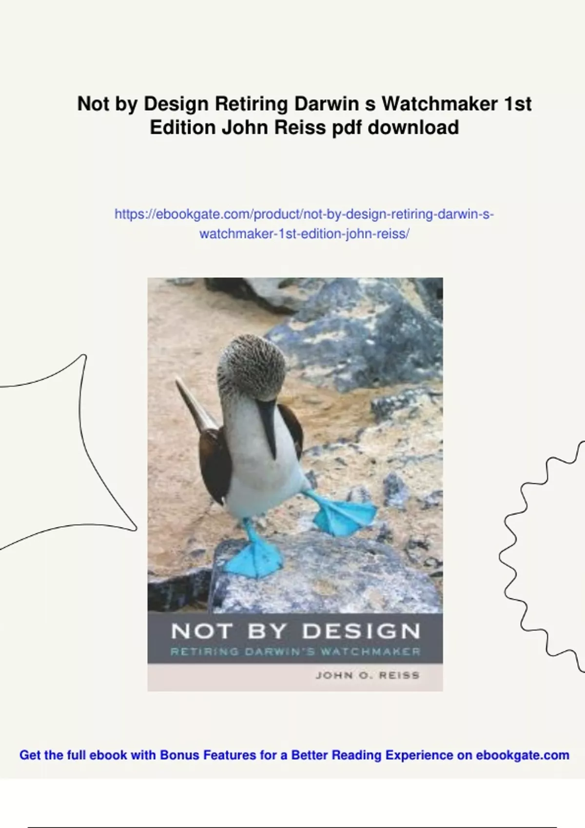 Summary Not by Design Retiring Darwin s Watchmaker 1st Edition John ...