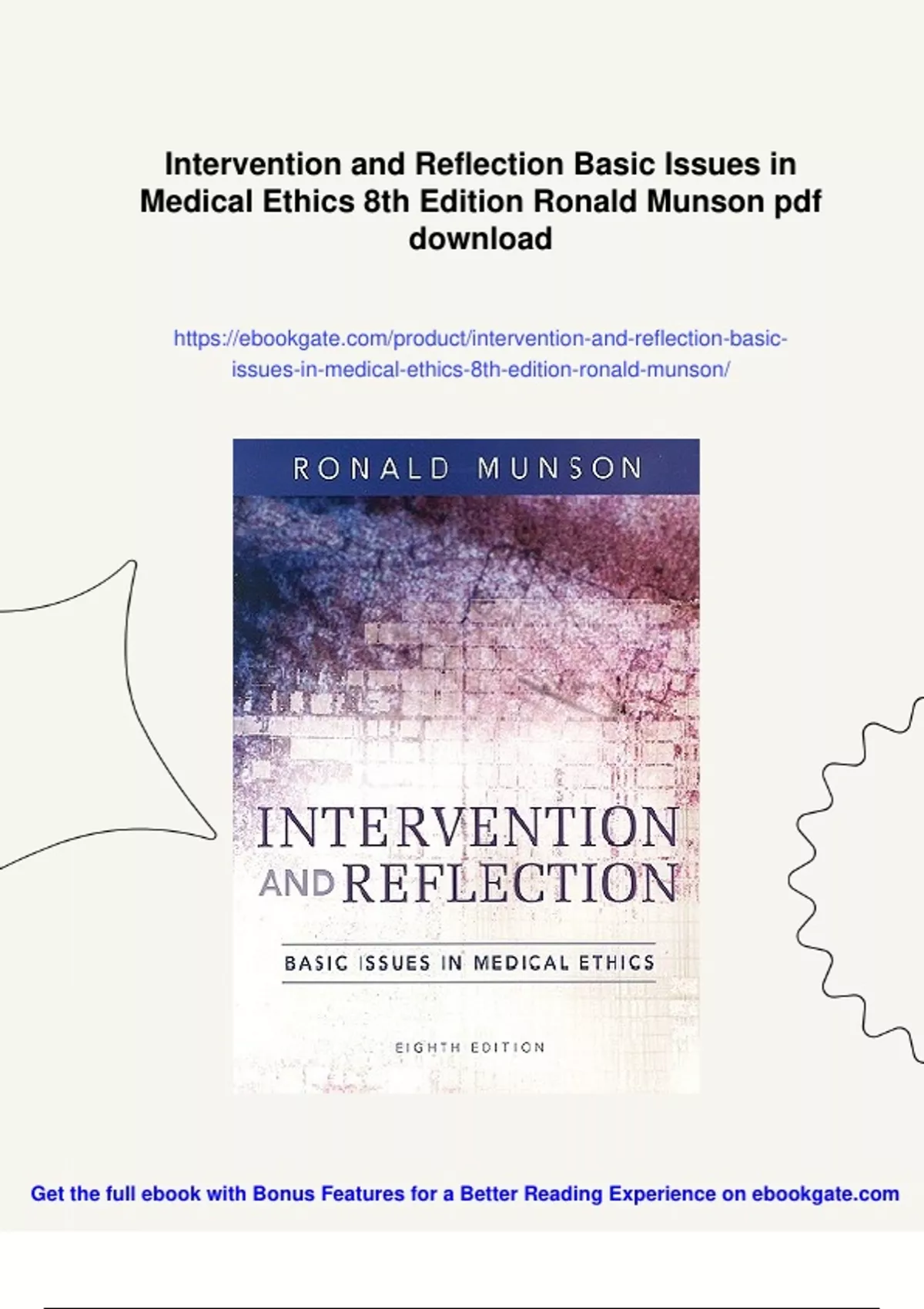Summary Intervention and Reflection Basic Issues in Medical Ethics 8th ...