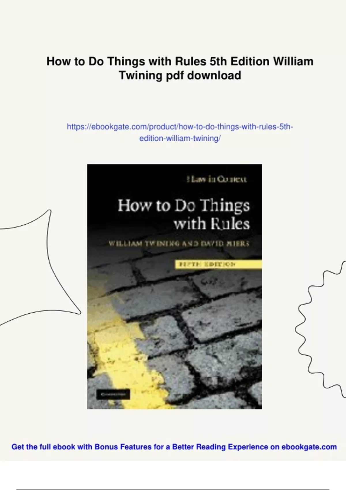 Summary How to Do Things with Rules 5th Edition William Twining ...