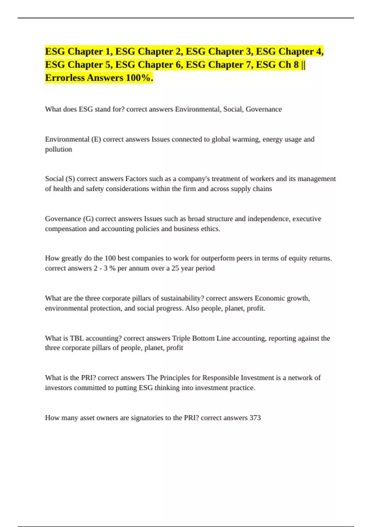 ESG Chapter 1, ESG Chapter 2, ESG Chapter 3, ESG Chapter 4, ESG Chapter ...