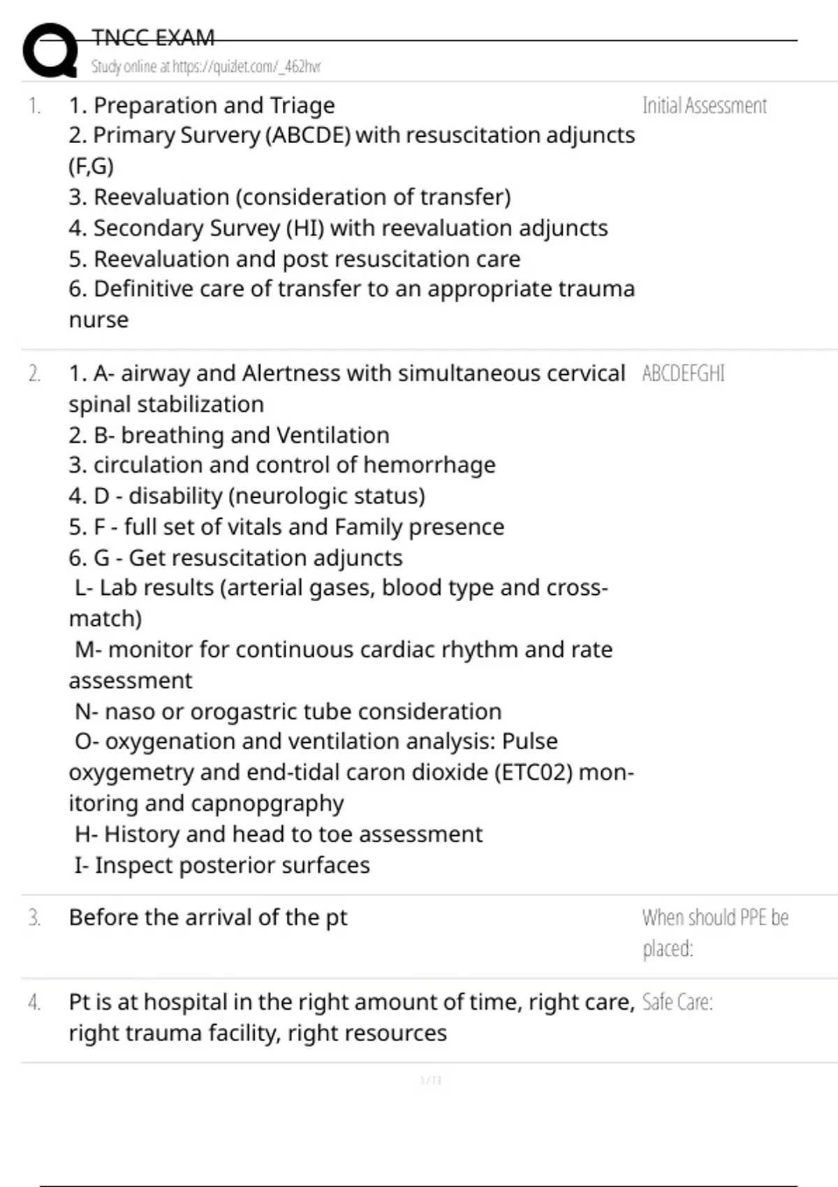 TNCC Exam 2025 – Trauma Nursing Core Course 9th Edition | Verified Questions + Rationale | ENA ...