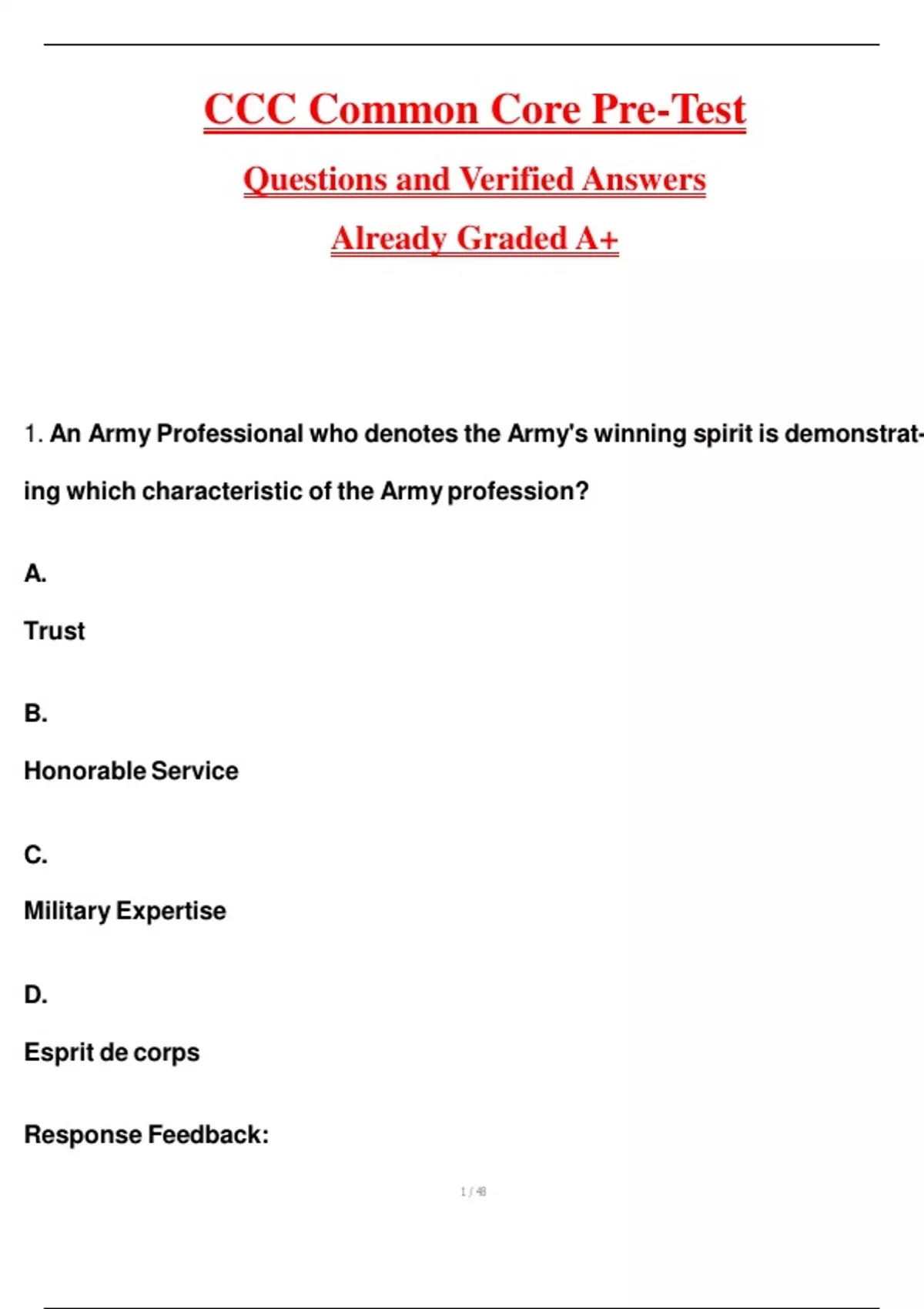 CCC Common Core Pre-Test Questions & Answers Latest (2025 / 2026 ...