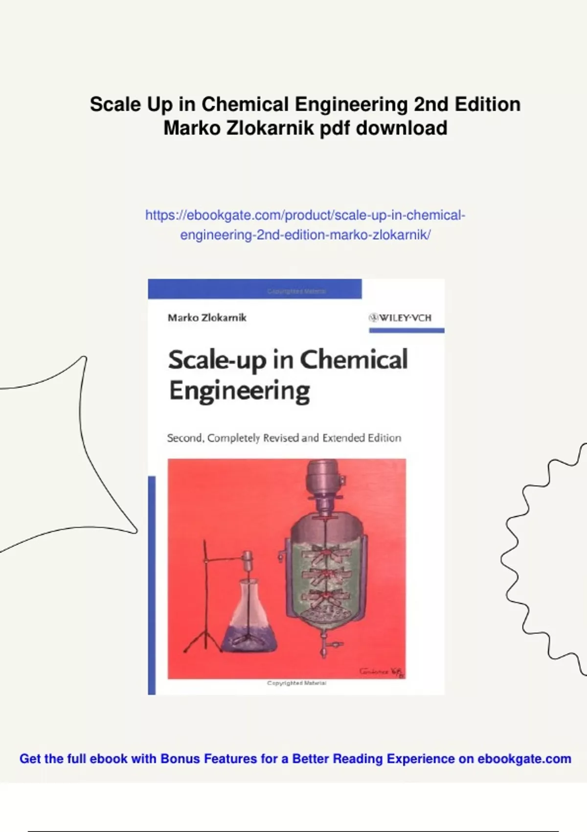 Summary Scale Up in Chemical Engineering 2nd Edition Marko Zlokarnik - Instant Download ...