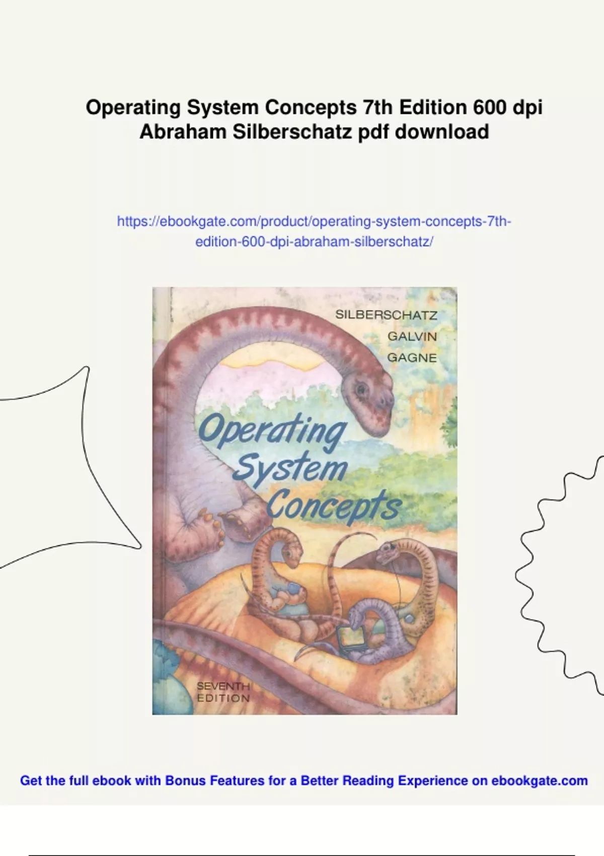 Summary Operating System Concepts 7th Edition 600 dpi Abraham Silberschatz - Digital Download ...