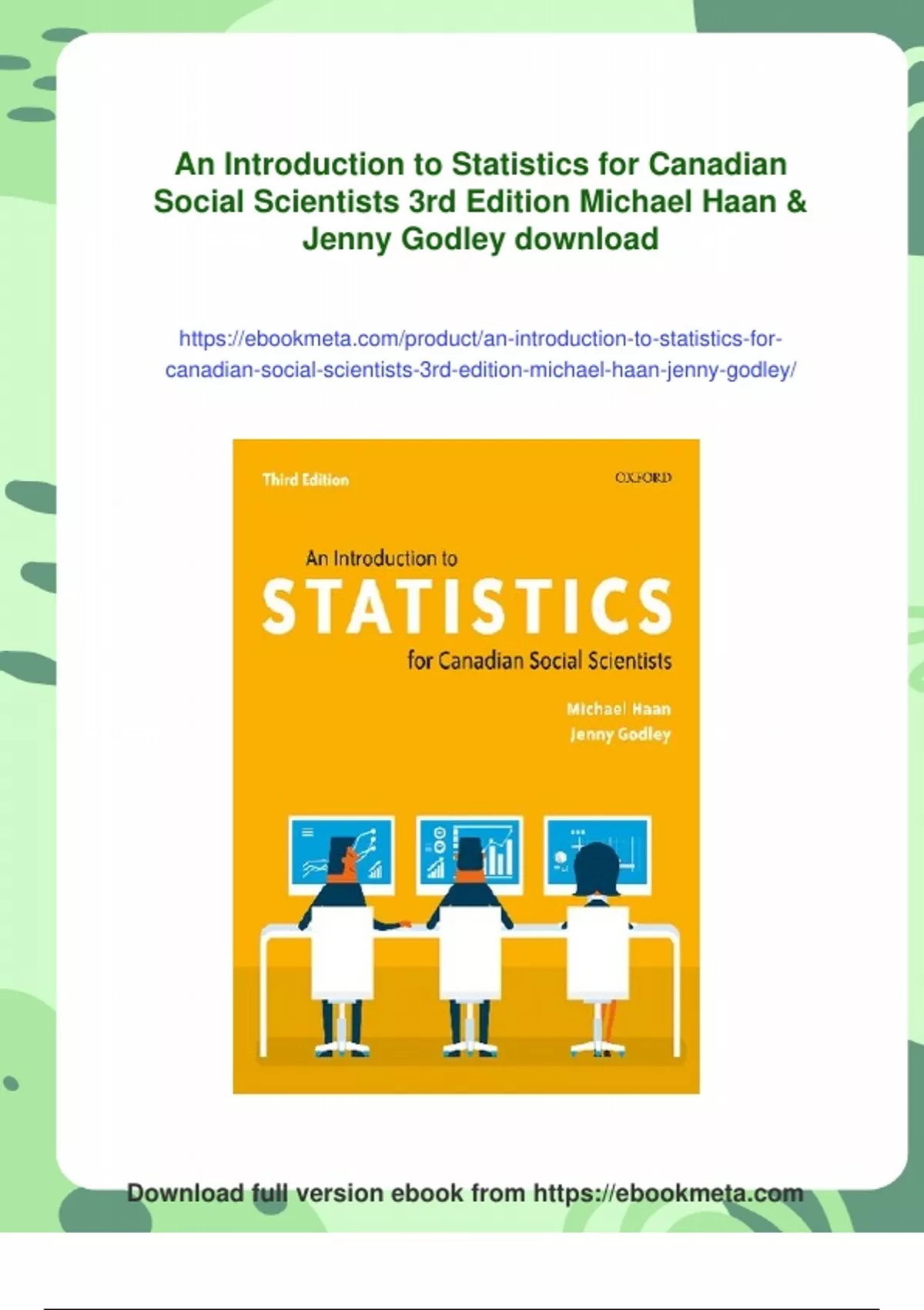 Summary An Introduction to Statistics for Canadian Social Scientists ...